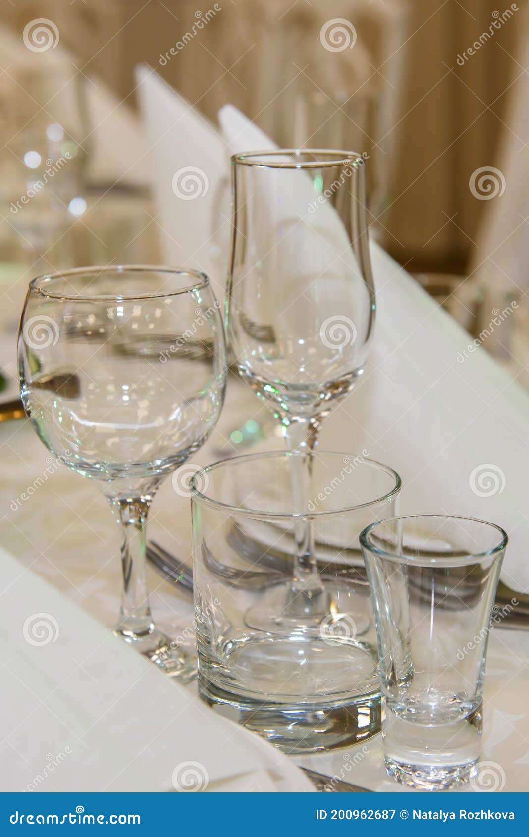 Glasses for Wine Buffet Table Stock Image - Image of degustation ...