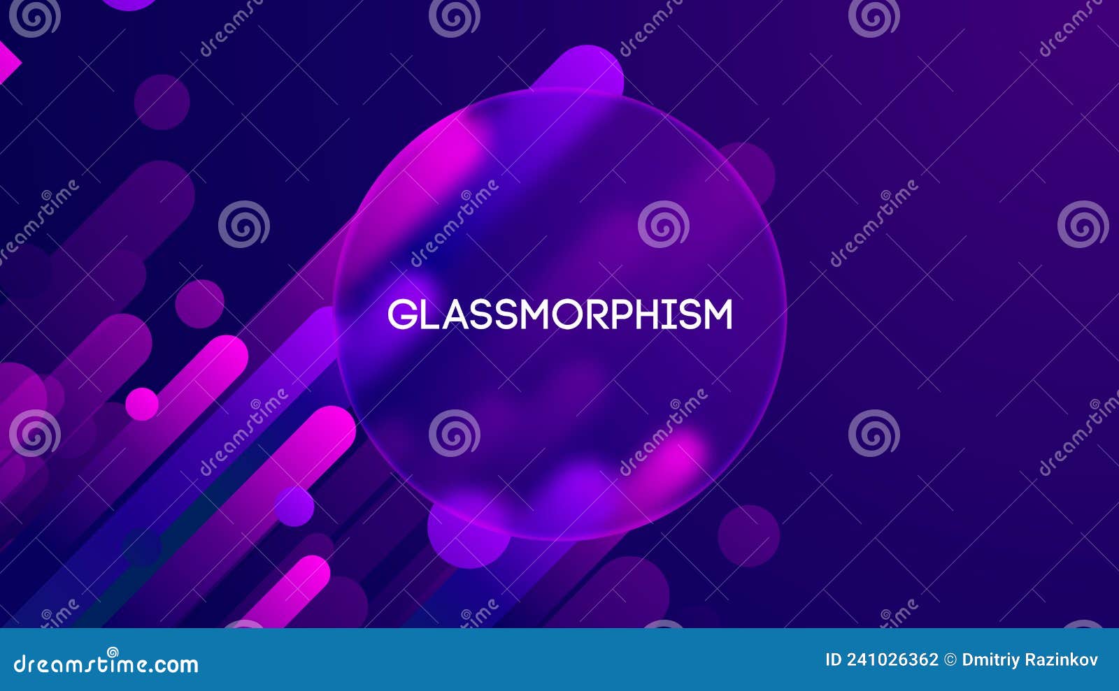 Glassmorphism.Abstract Of Floating Blue And White Spheres On A Dark ...