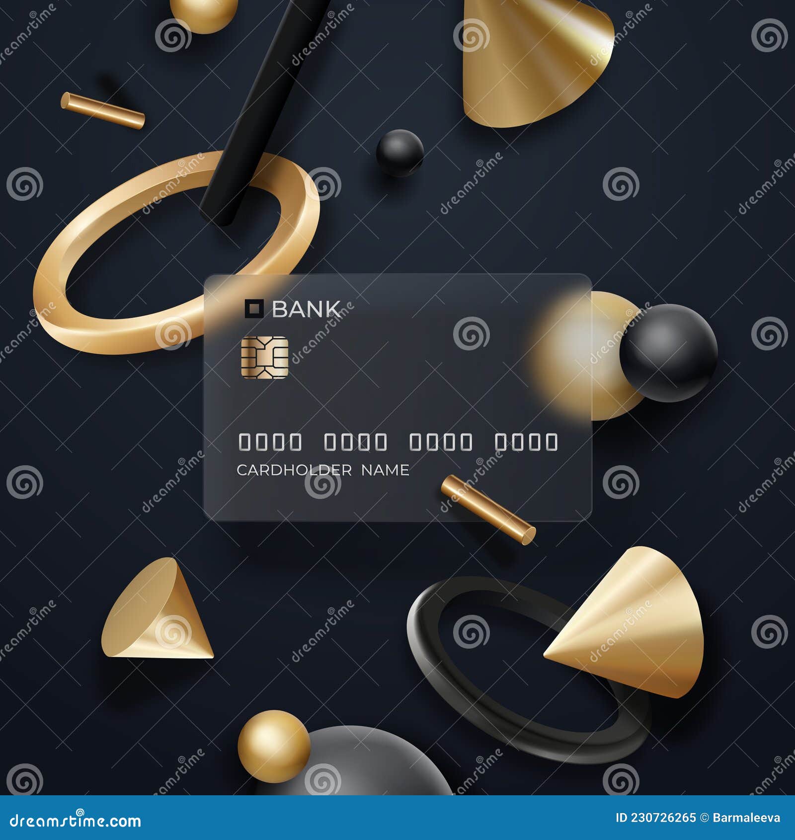 Glassmorphism Concept. Glass Effect Banking Card With Flowing Realistic ...