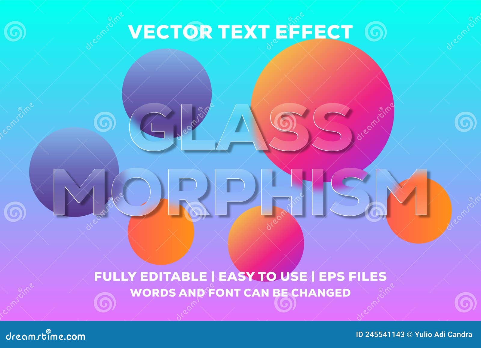 Glassmorphism Vector Text Effect Fully Editable Stock Vector ...