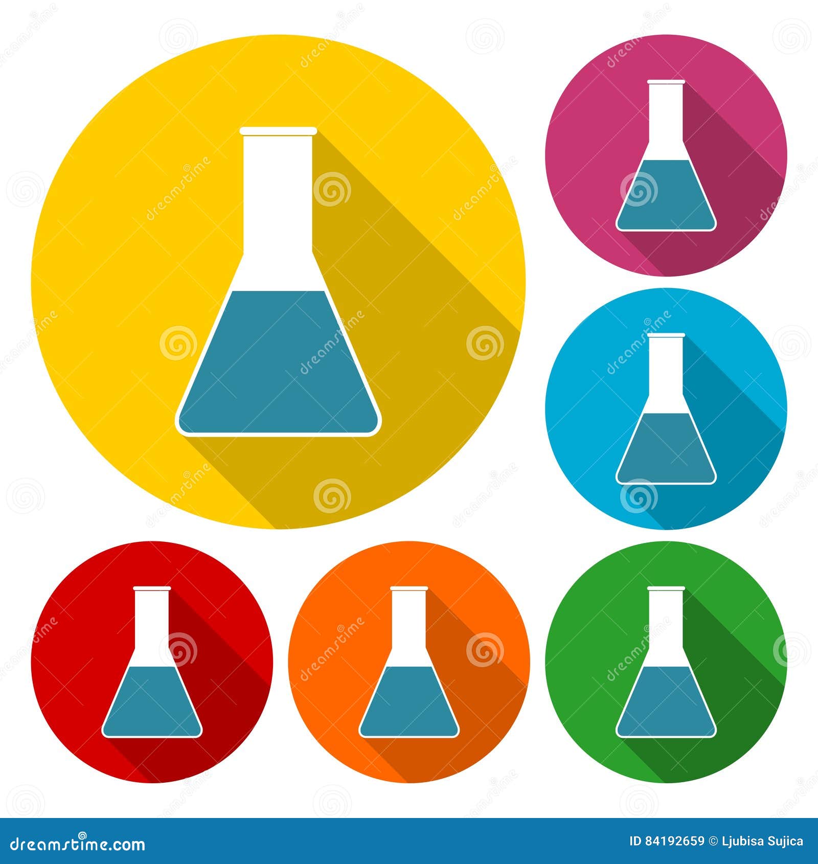 Glassware Icons Set with Long Shadow Stock Vector - Illustration of ...