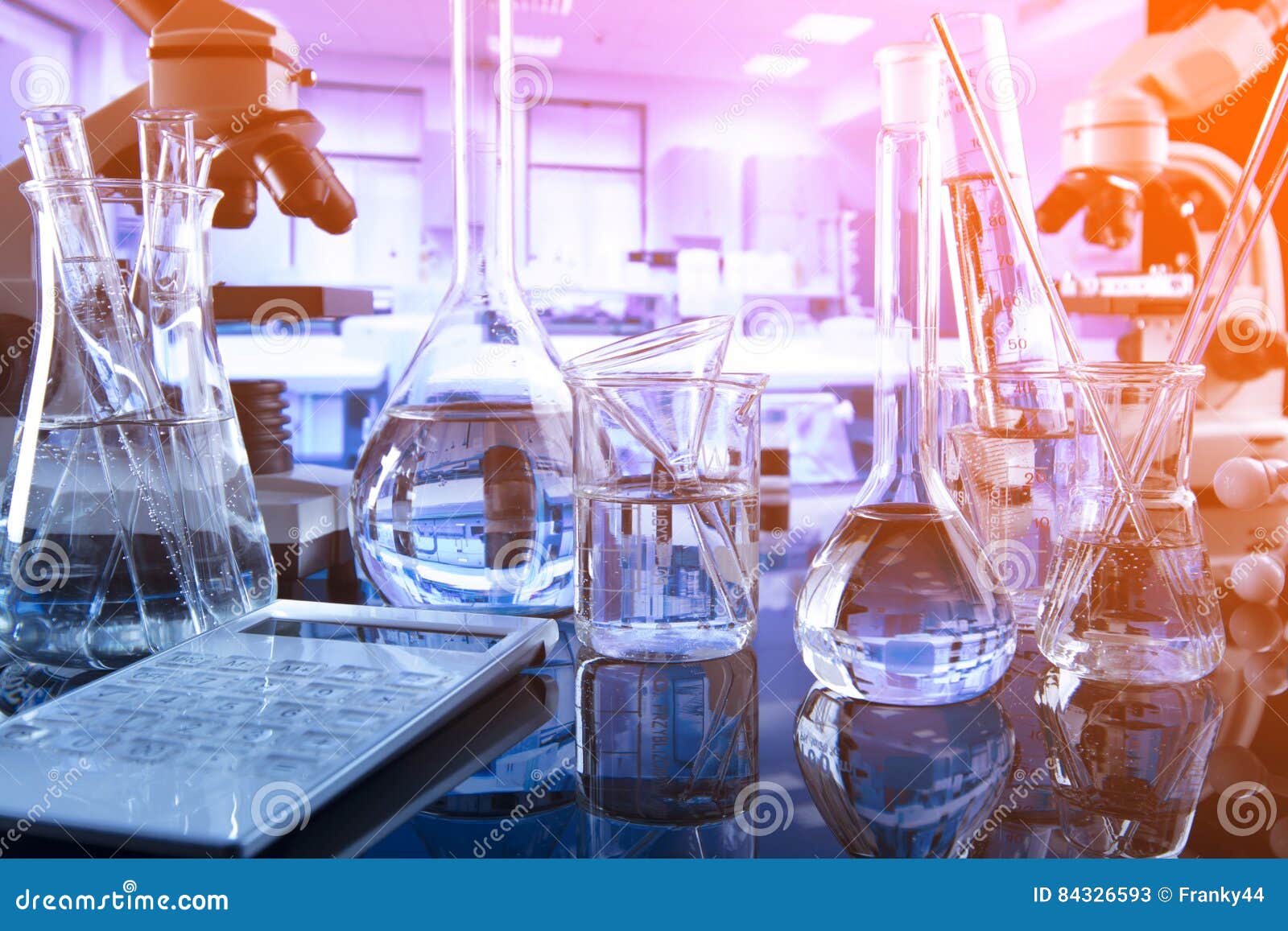 Glassware in laboratory stock image. Image of pharmacy - 84326593