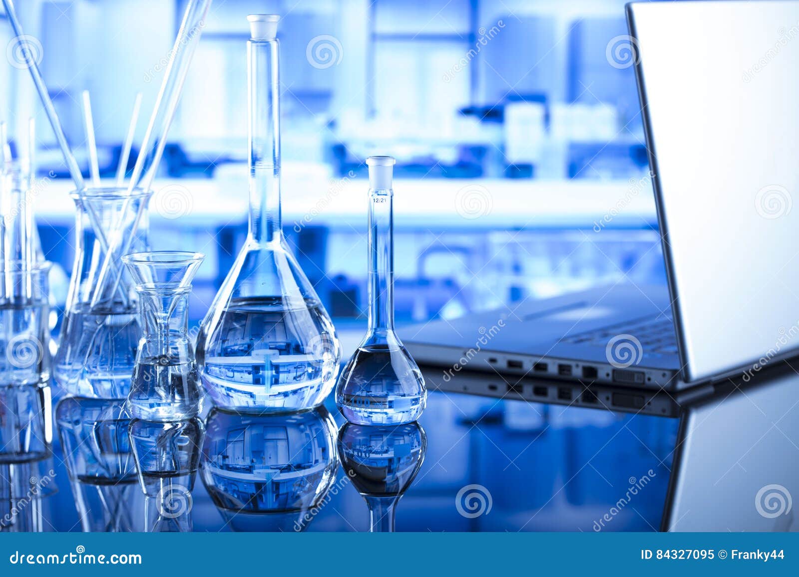 Glassware in laboratory stock image. Image of biotechnology - 84327095