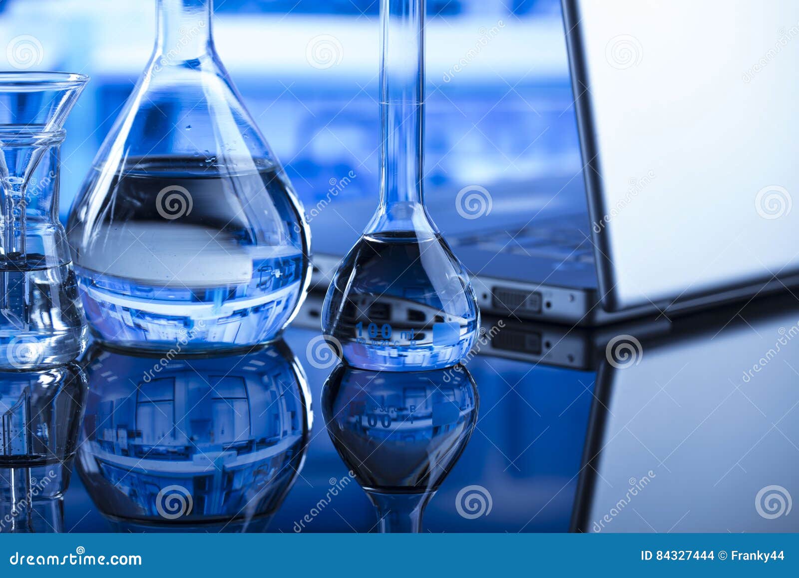 Glassware in laboratory stock photo. Image of flask, chemical - 84327444