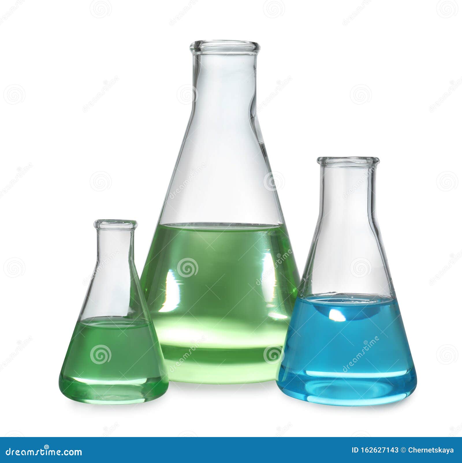 Glassware with Liquids Isolated. Laboratory Analysis Stock Image ...