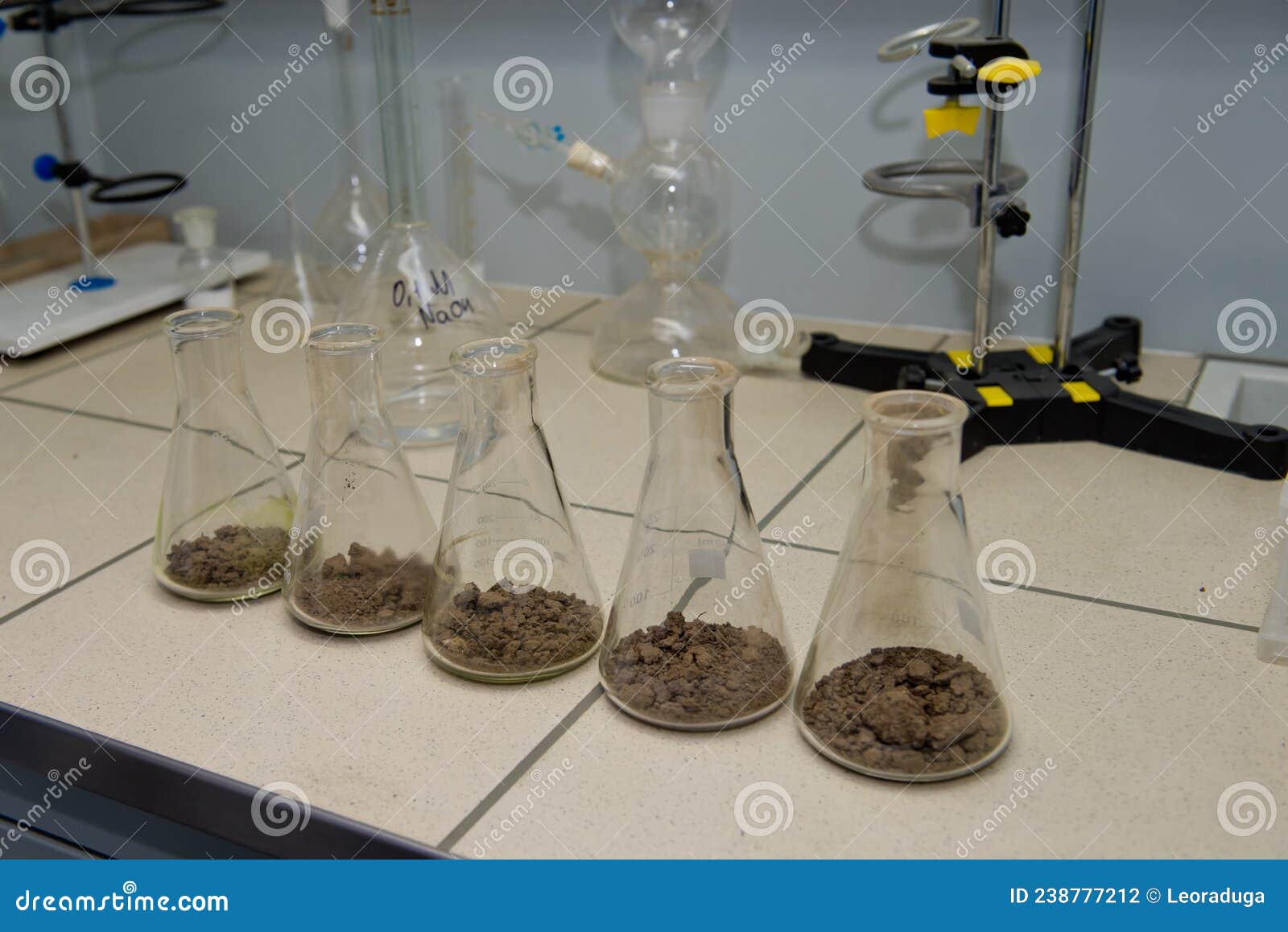 Glassware with Soil Samples. Laboratory Research Stock Photo - Image of ...