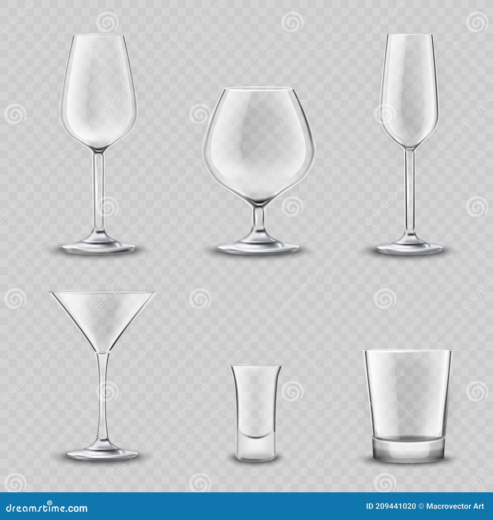 Glassware Transparent Set stock vector. Illustration of collection ...
