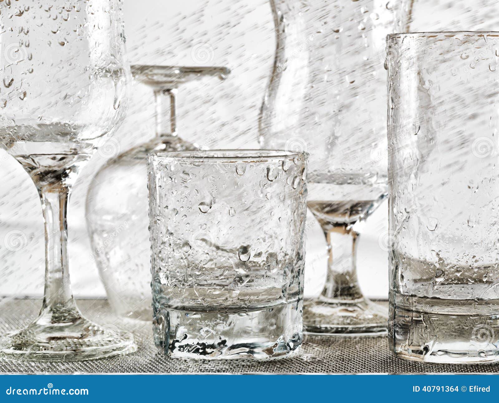 Glassware Washing Under Water Jets Stock Photo - Image of dishwasher ...