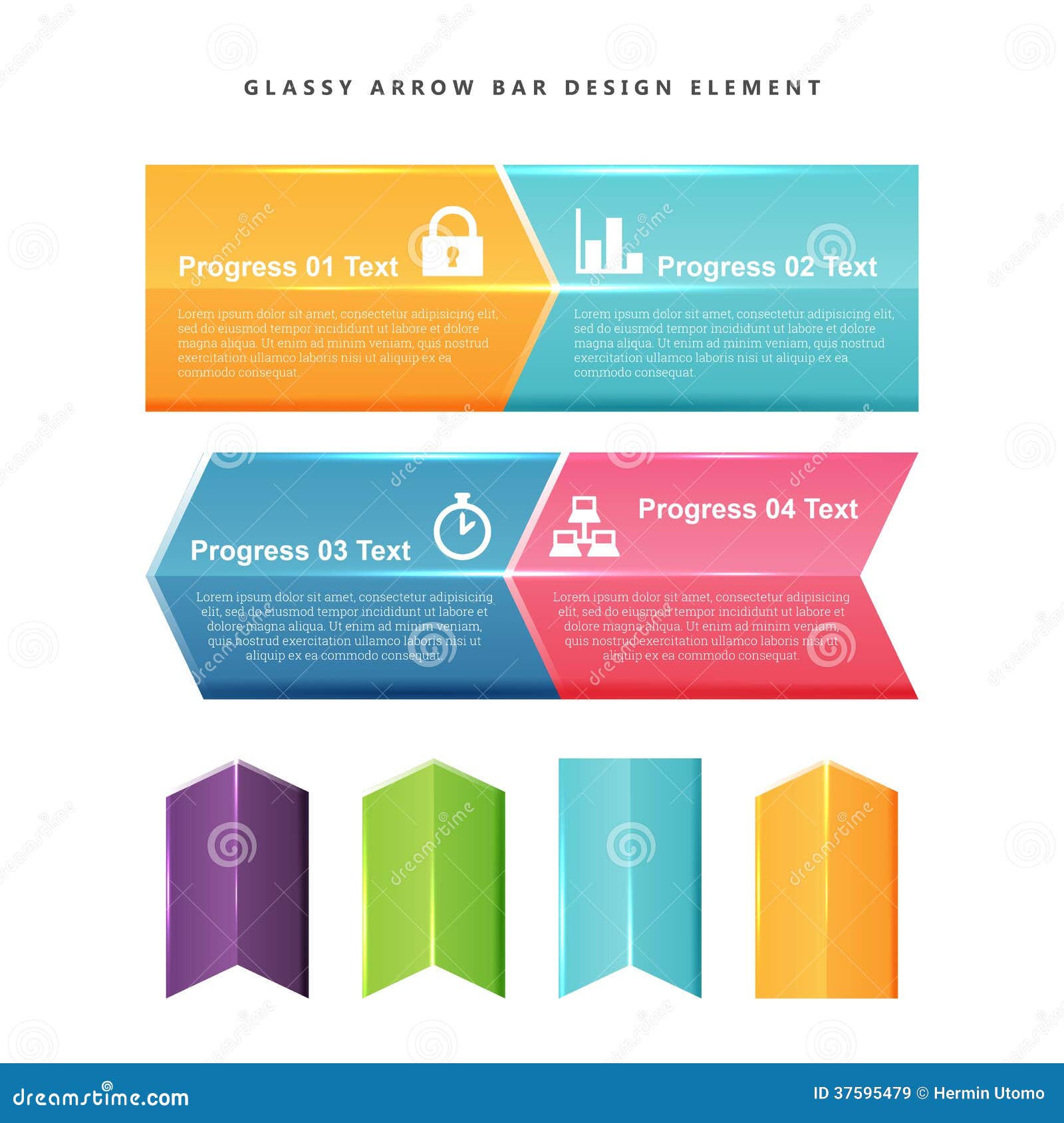 Glassy Arrow Bar Design Element Stock Vector - Illustration of glossy ...