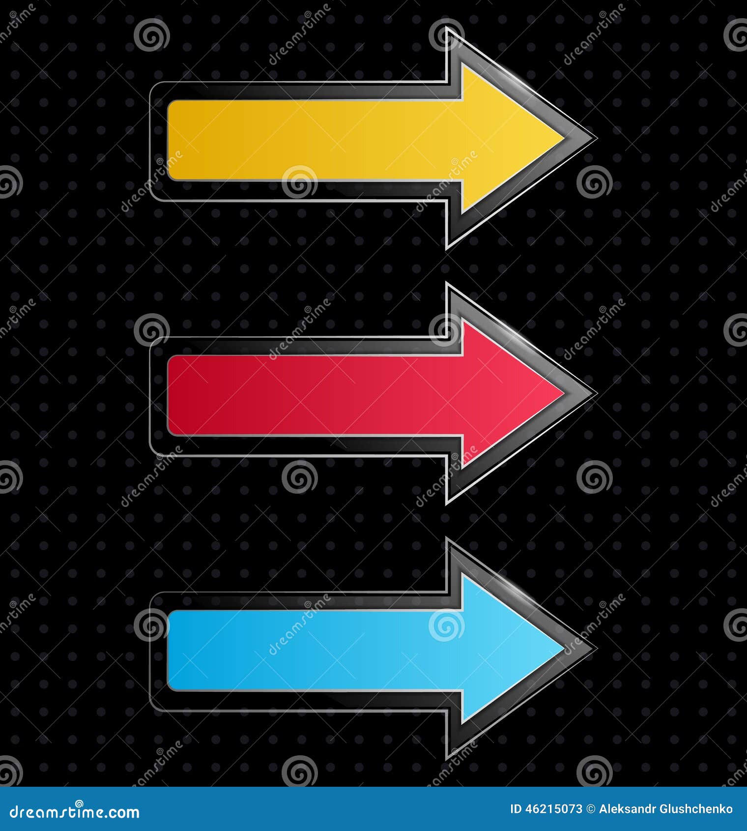 Glassy arrows on black stock vector. Illustration of commercial - 46215073