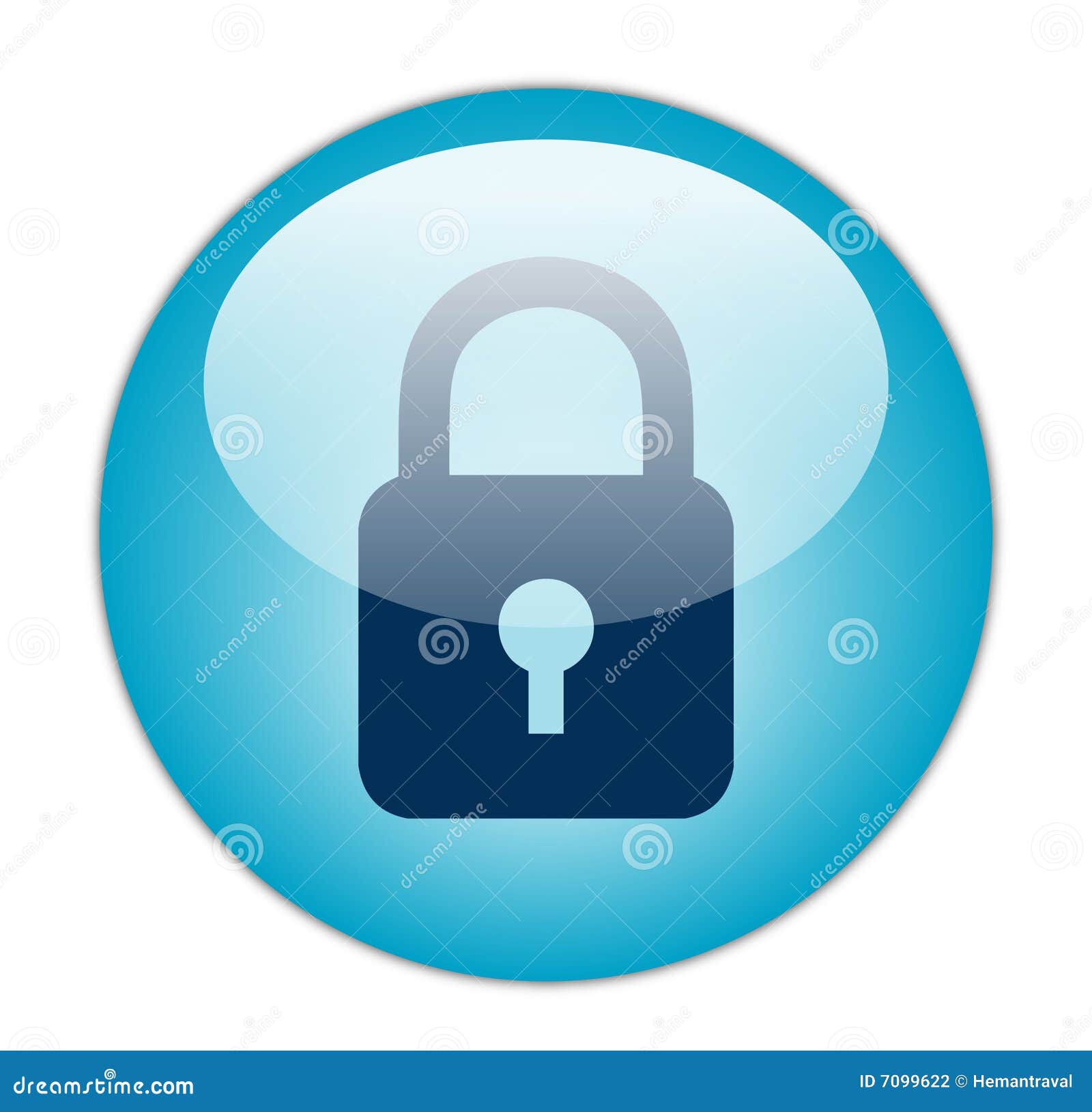 Glassy Blue Lock Icon stock illustration. Illustration of glassy - 7099622