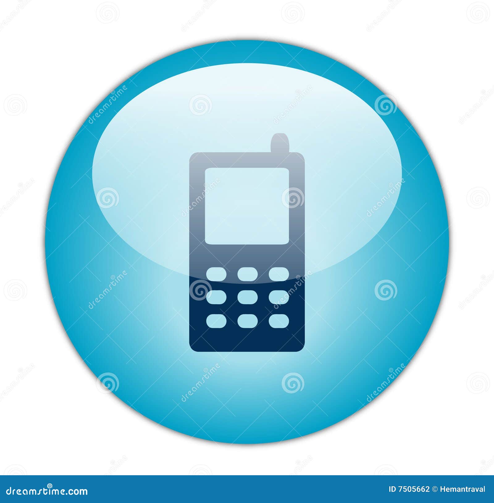 Glassy Blue Mobile Icon stock illustration. Illustration of connect ...