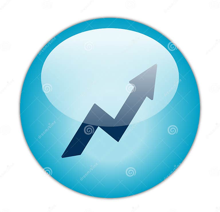 Glassy Blue Profit Icon stock illustration. Illustration of glossy ...
