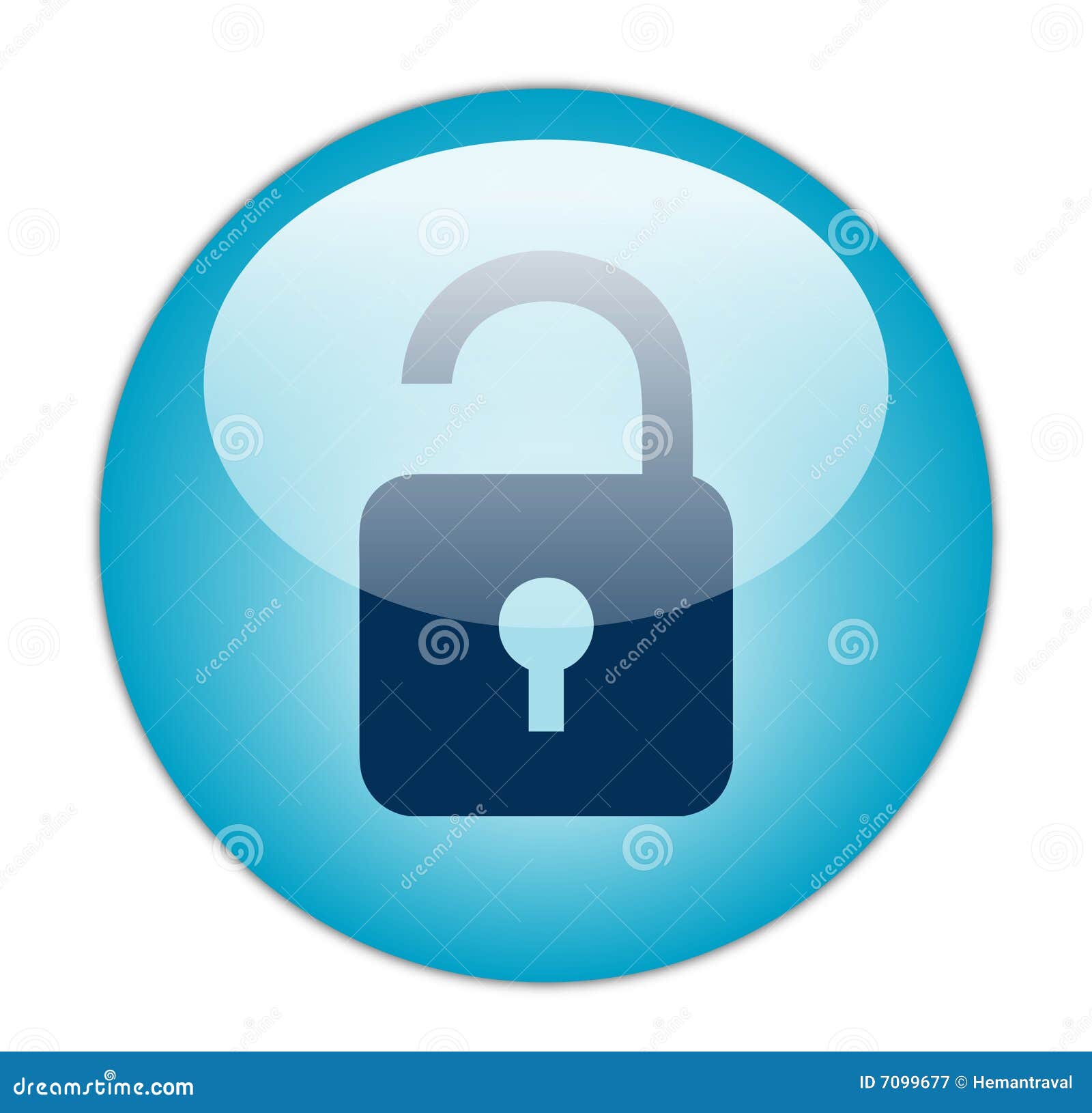 Unlock Icon For Protecting Password Isolated On White Background In ...