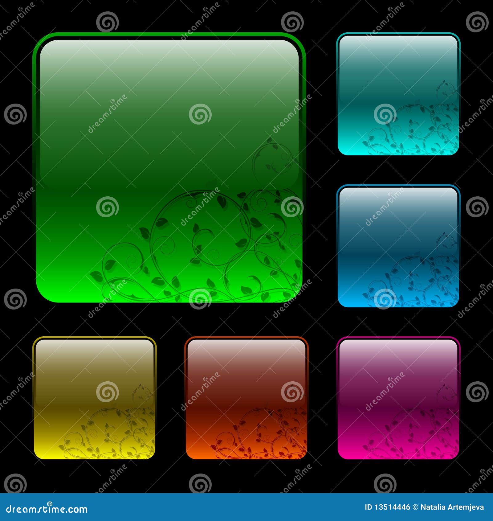 Glassy buttons stock vector. Illustration of abstract - 13514446
