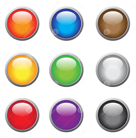 Glassy buttons stock vector. Illustration of website, design - 9985219