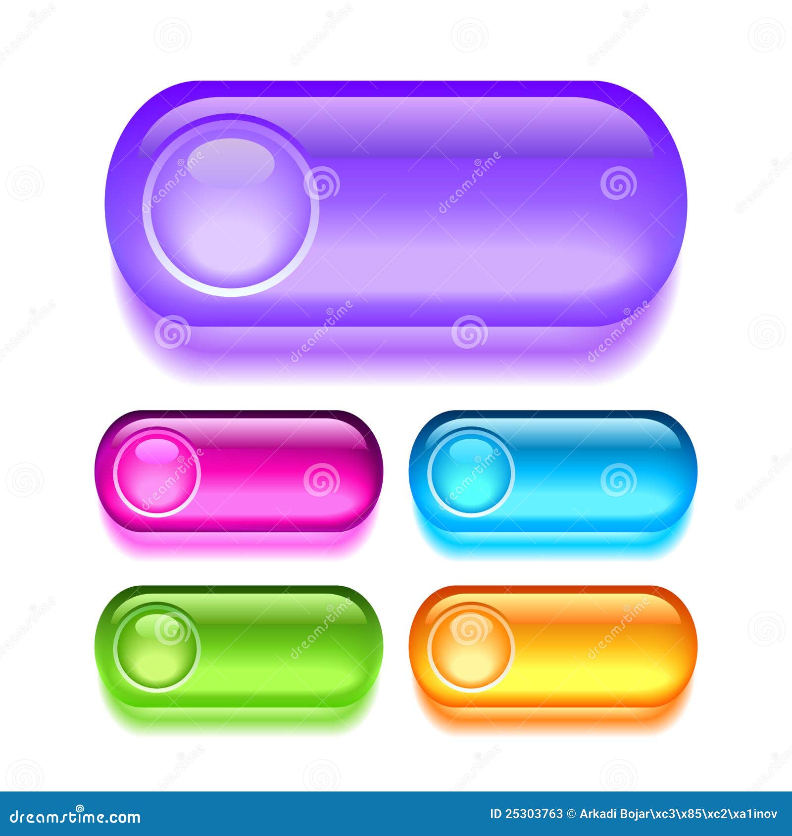 Glassy buttons collection stock illustration. Illustration of blue ...