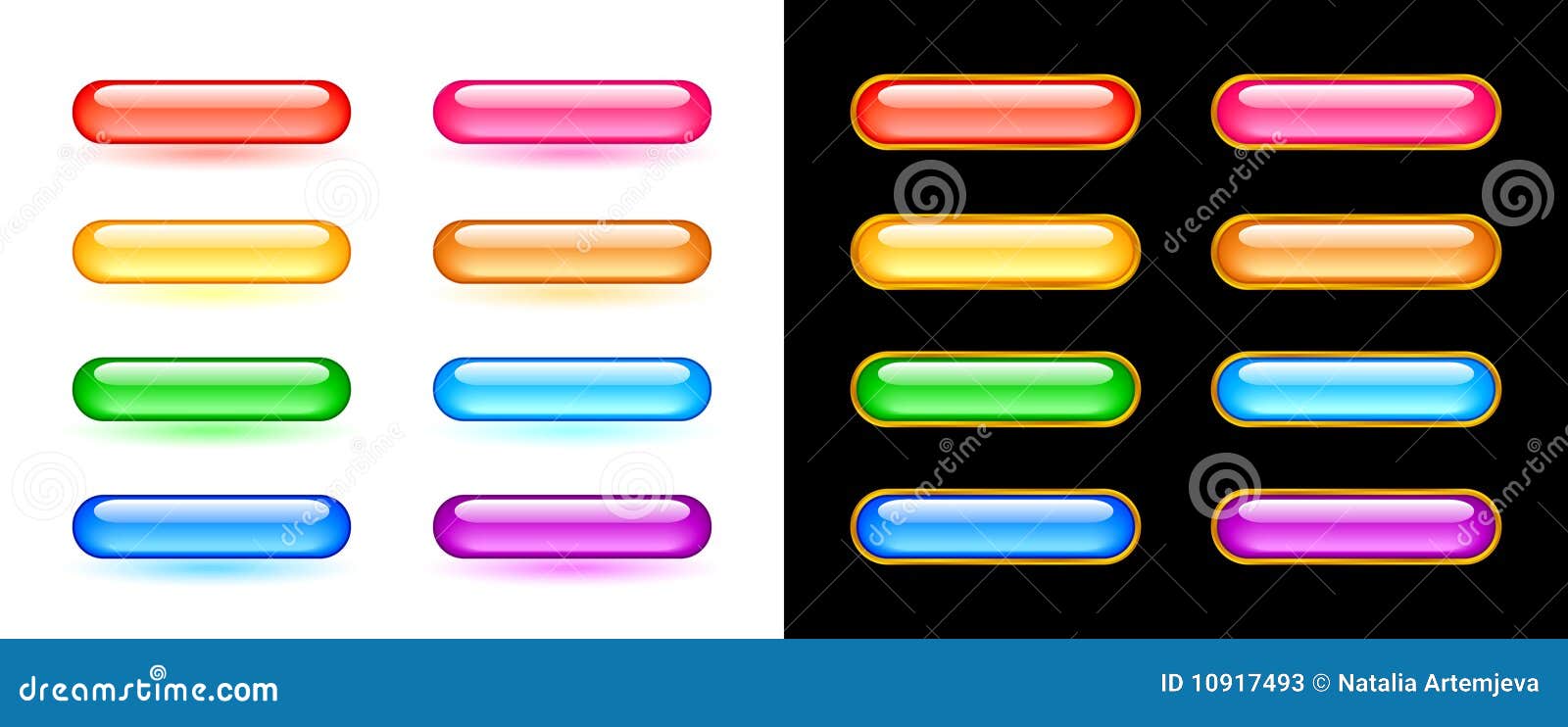 Glassy buttons set stock vector. Illustration of element - 10917493