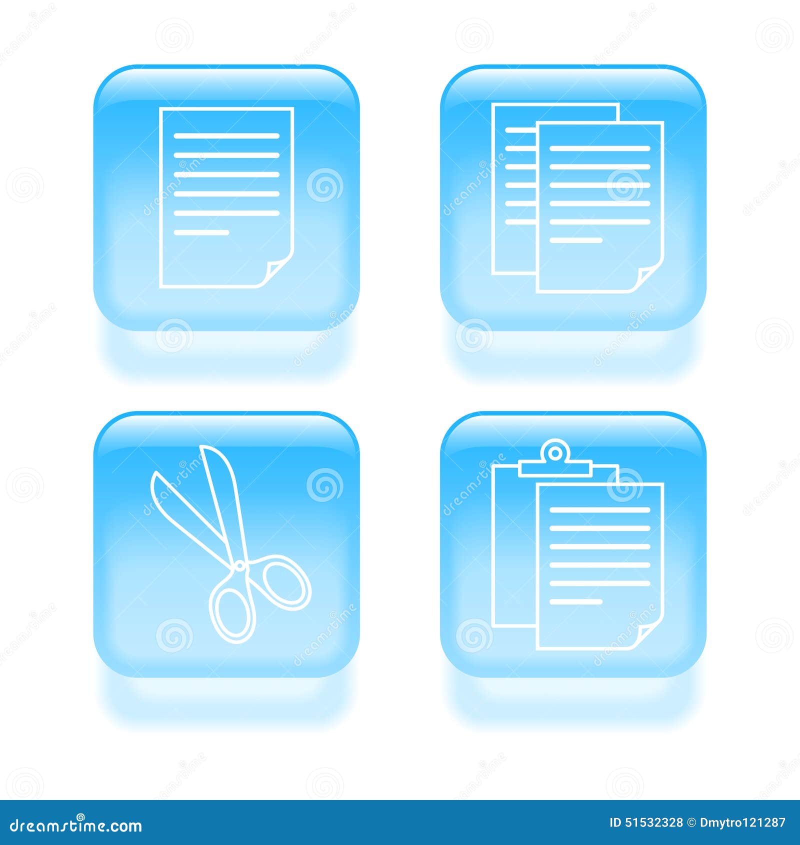 Glassy Copy and Paste Icons Stock Vector - Illustration of data ...