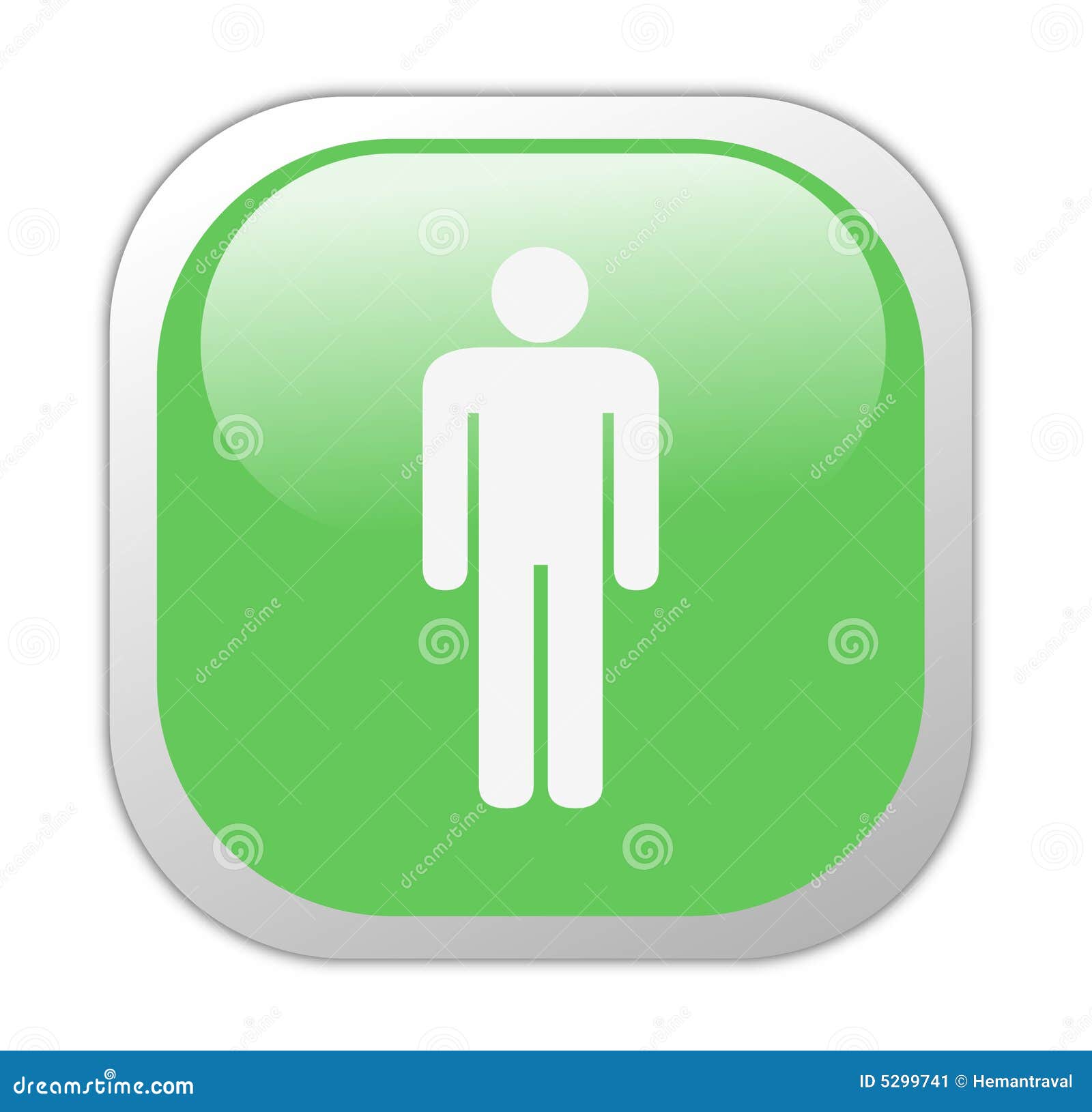 Glassy Green Gents Icon stock illustration. Illustration of shine - 5299741