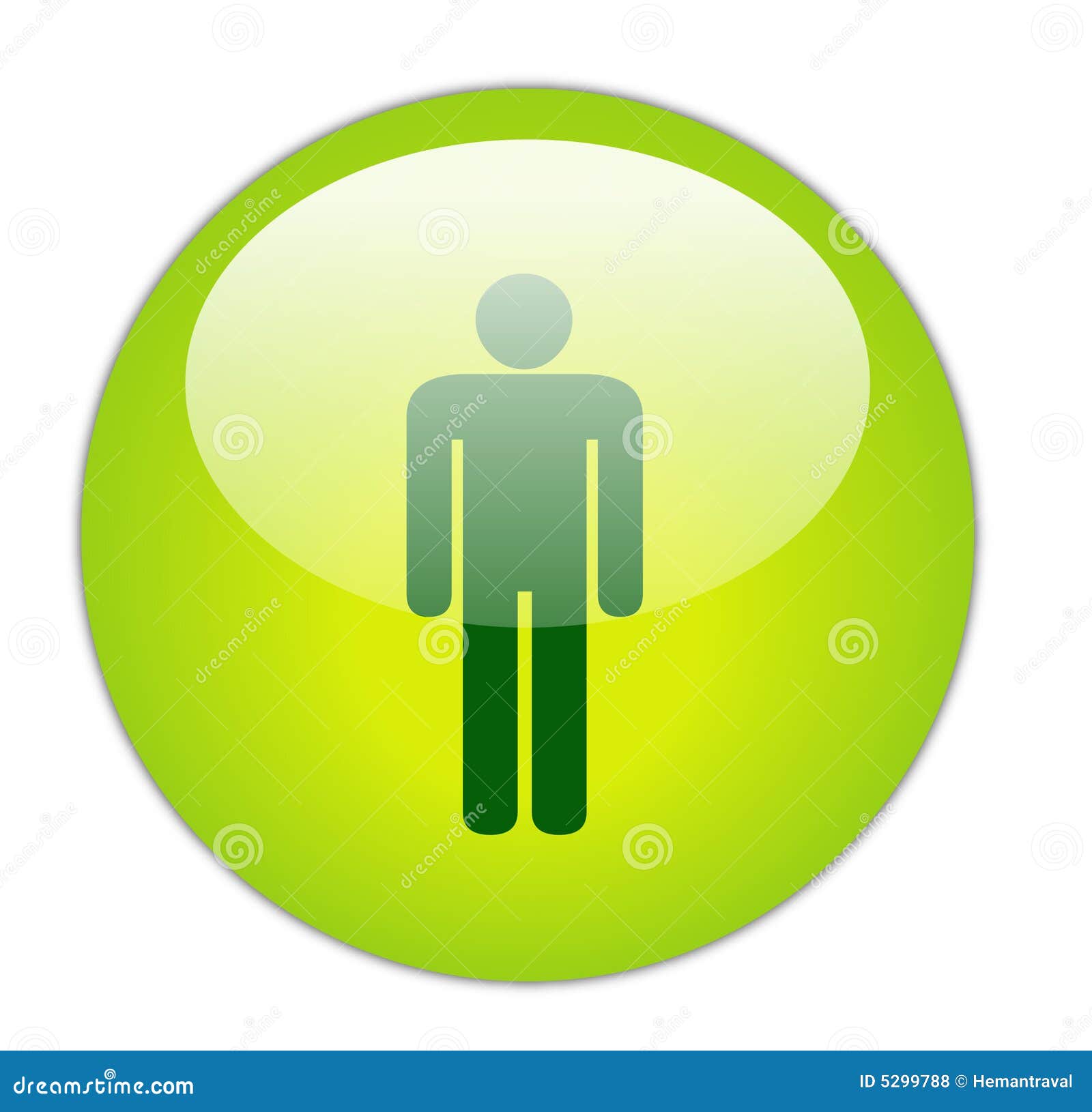 Glassy Green Gents Icon stock illustration. Illustration of gents - 5299788