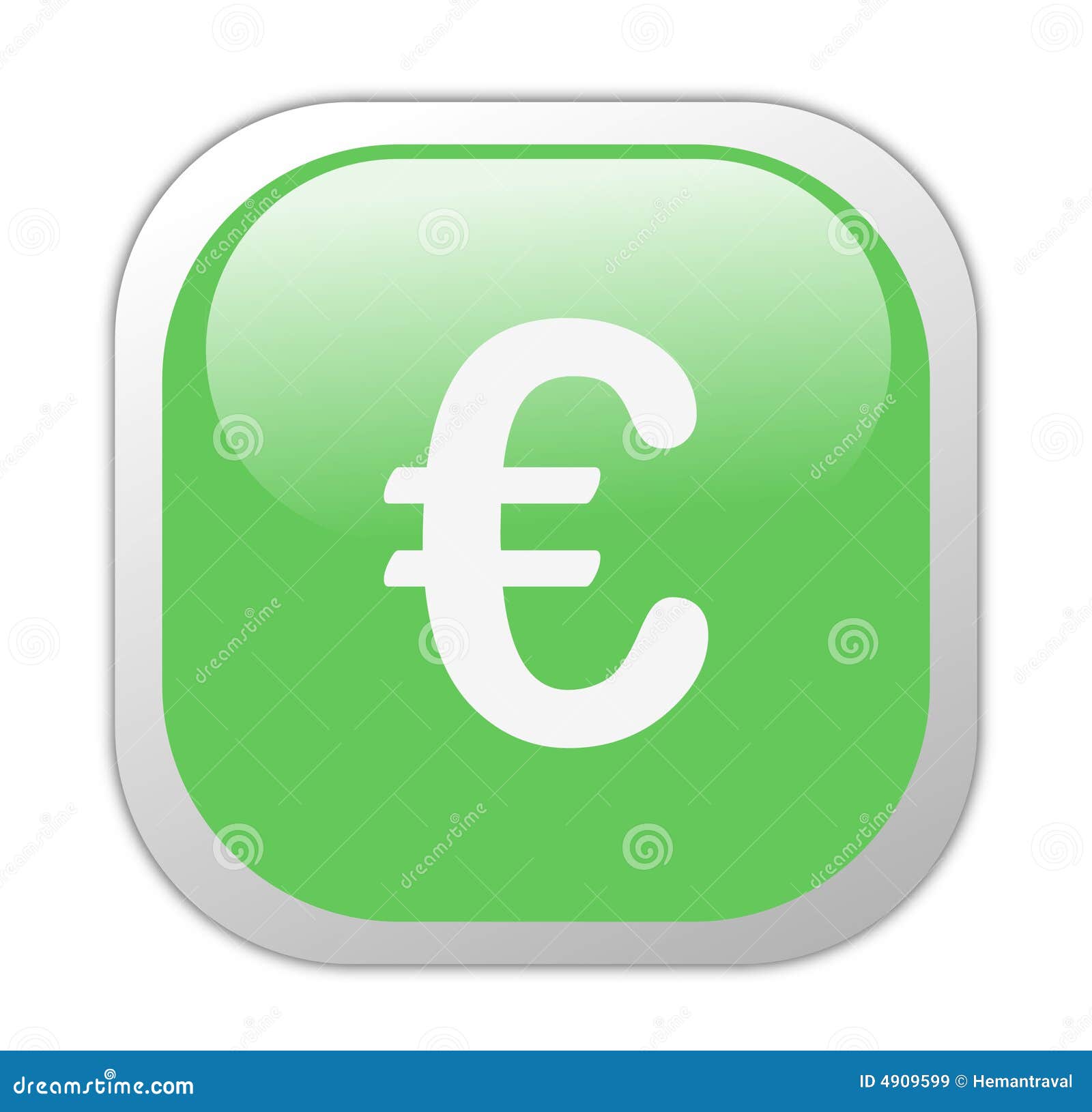 Glassy Green Square Euro Icon Stock Illustration - Illustration of ...