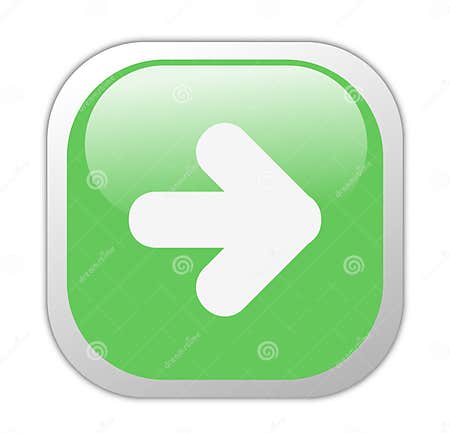 Glassy Green Square Next Icon Stock Illustration - Illustration of ...