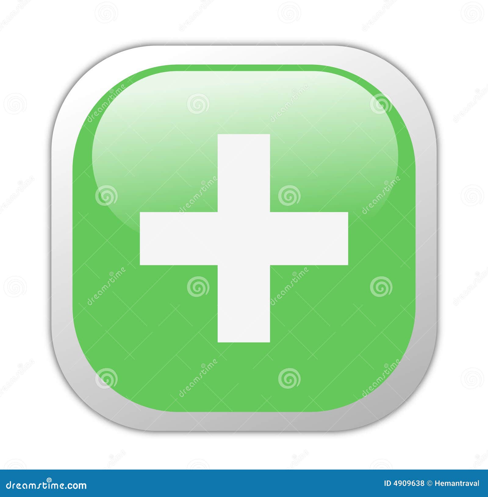 Glassy Green Square Plus Icon Stock Illustration - Illustration of ...