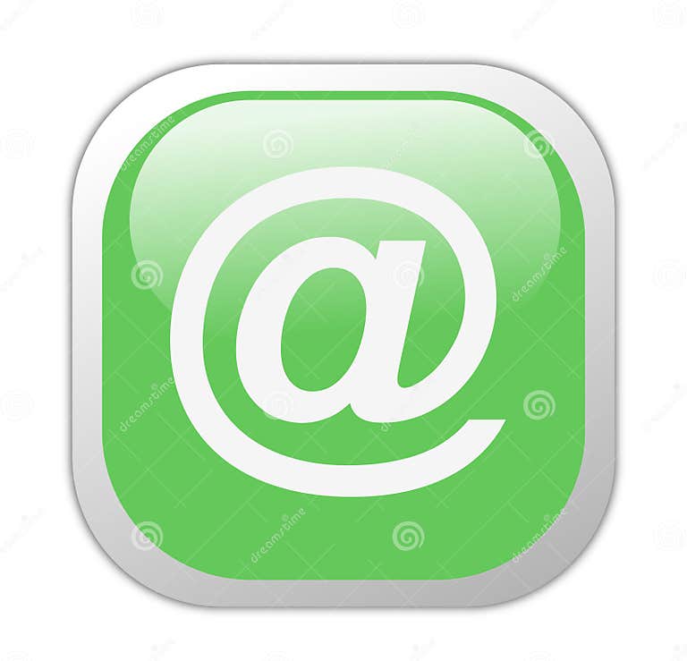 Glassy Green Square at the Rate Icon Stock Illustration - Illustration ...