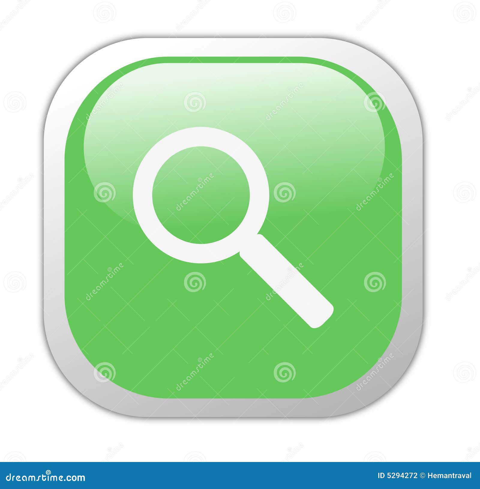 Glassy Green Square Search Icon Stock Illustration - Illustration of ...
