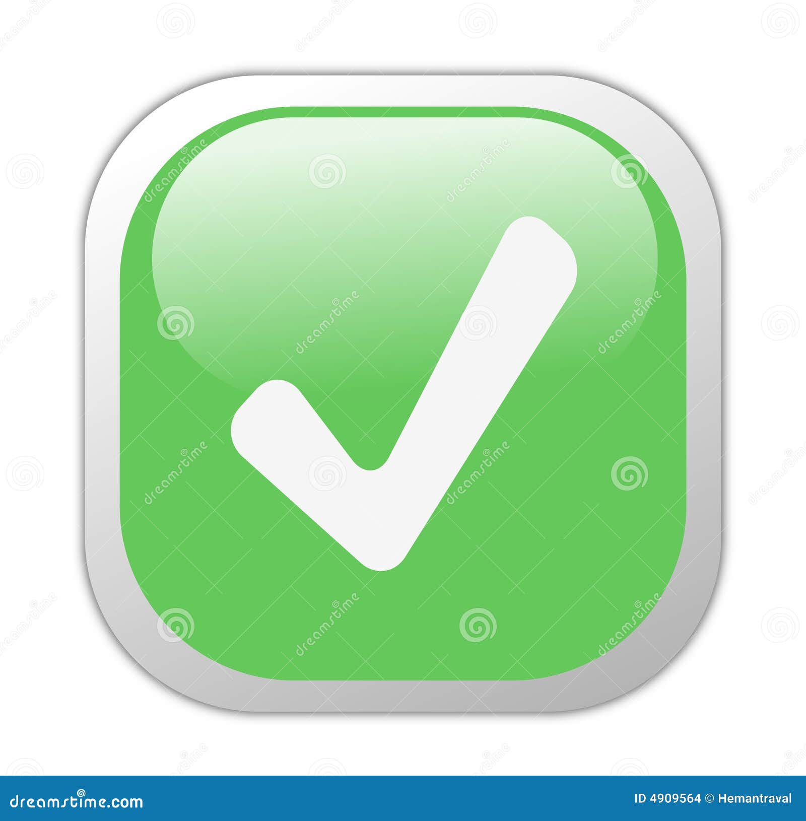 Glassy Green Square Tick Icon Stock Illustration - Illustration of ...