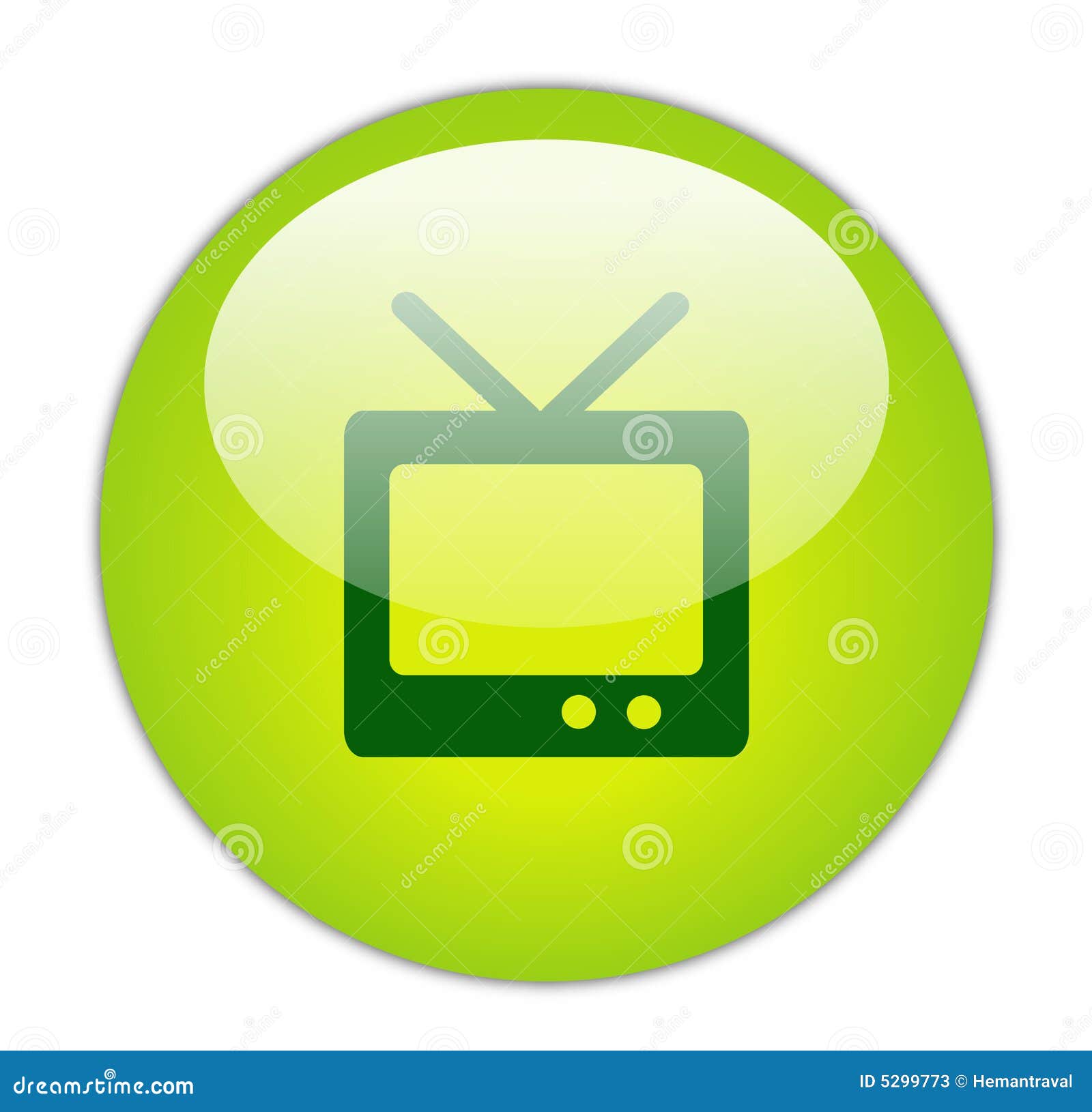 Glassy Green Television Icon Stock Illustration - Illustration of ...