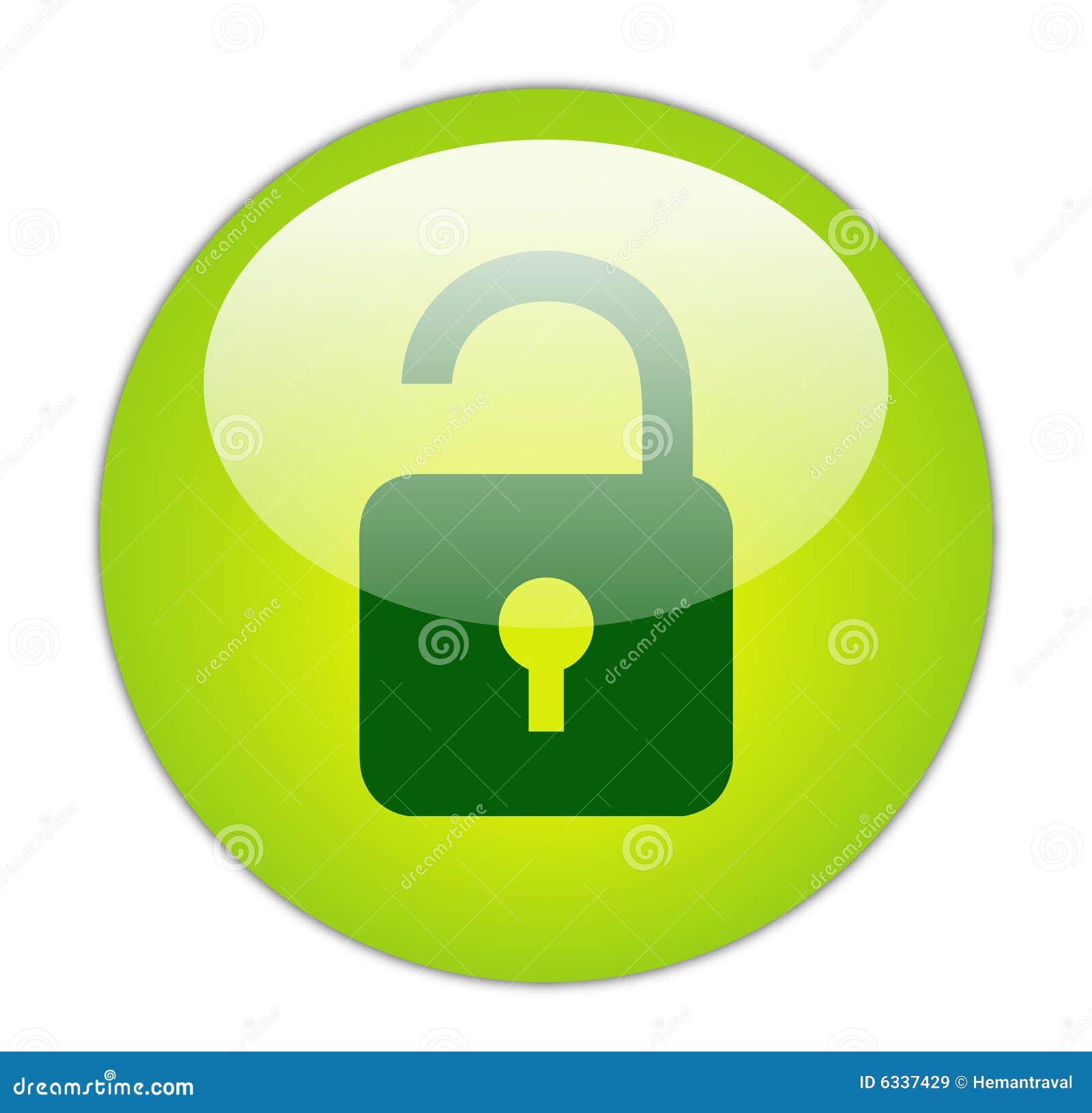 Glassy Green Unlock Icon Royalty Free Stock Images - Image: 6337429