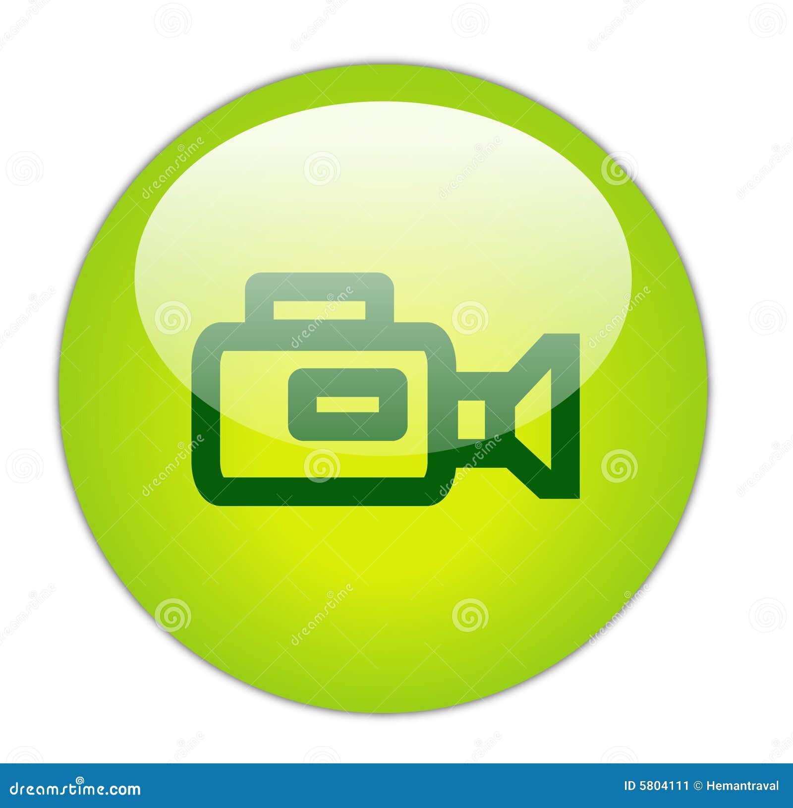 Glassy Green Video Camera Icon Stock Illustration - Illustration of ...