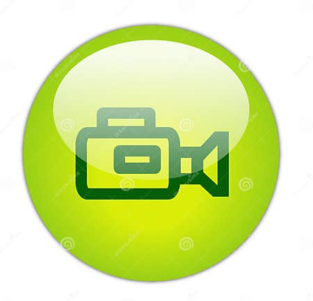 Glassy Green Video Camera Icon Stock Illustration - Illustration of ...