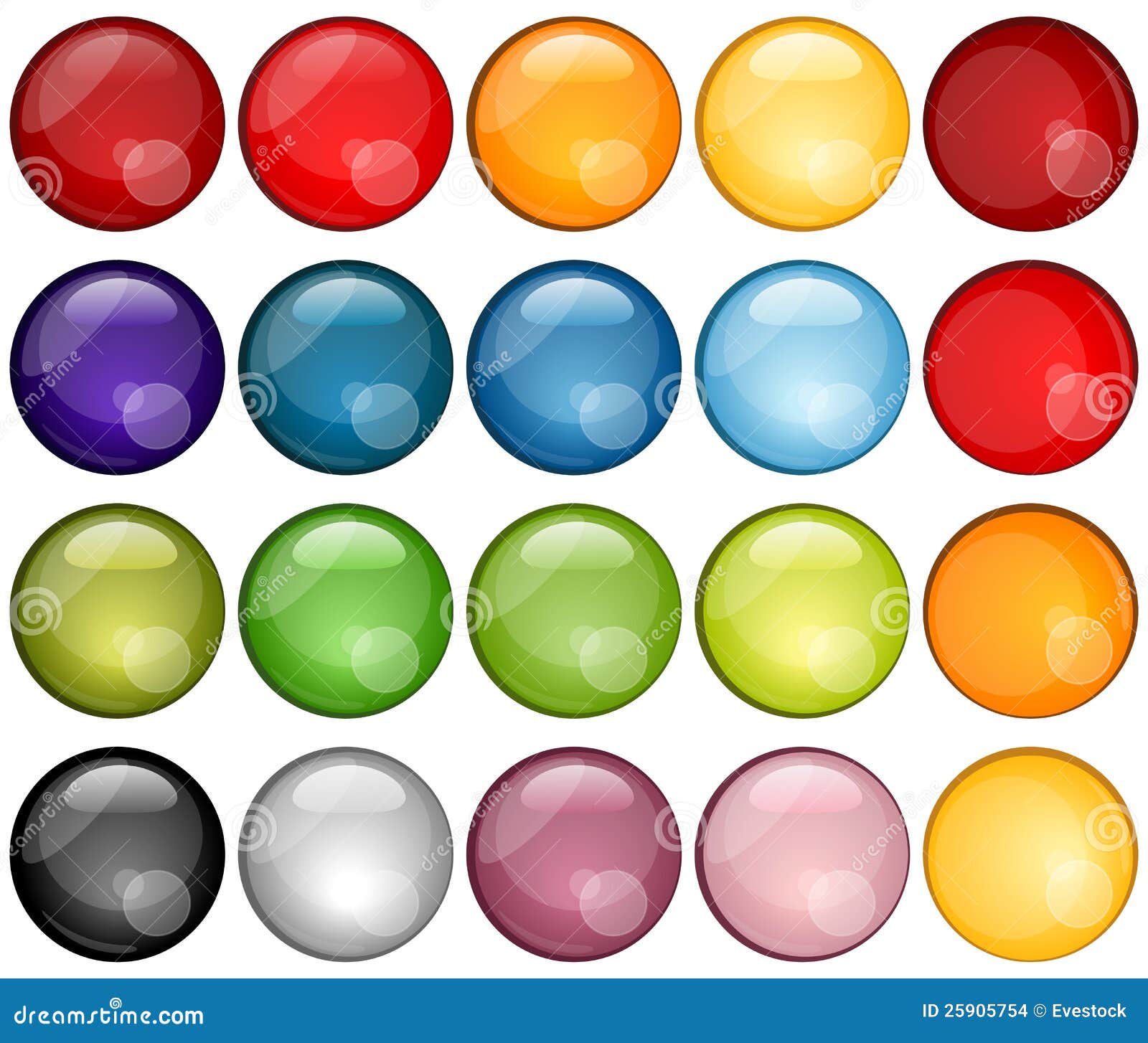 Glassy Icons Set stock vector. Illustration of business - 25905754