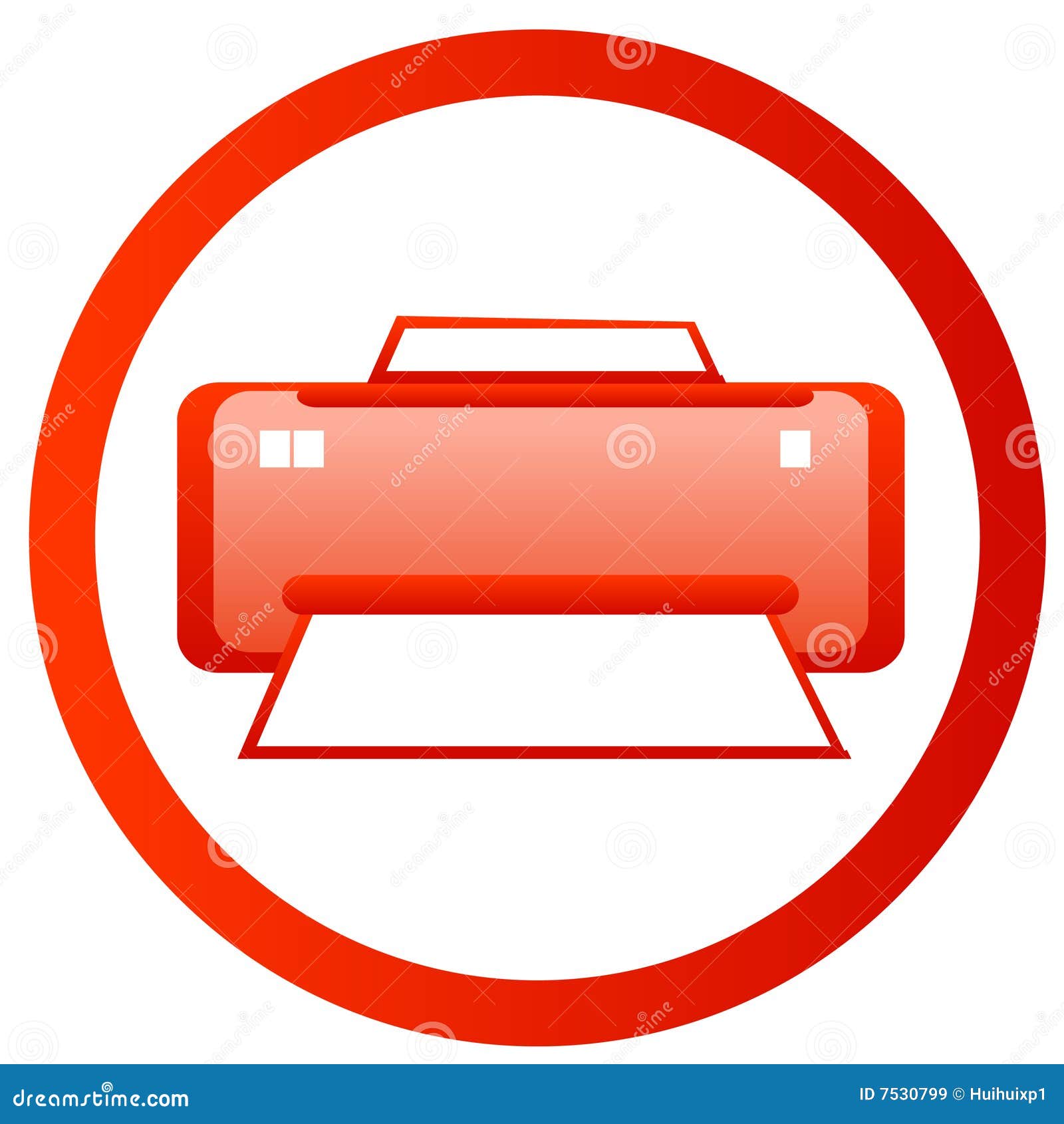 Glassy red printer icon stock illustration. Illustration of light - 7530799