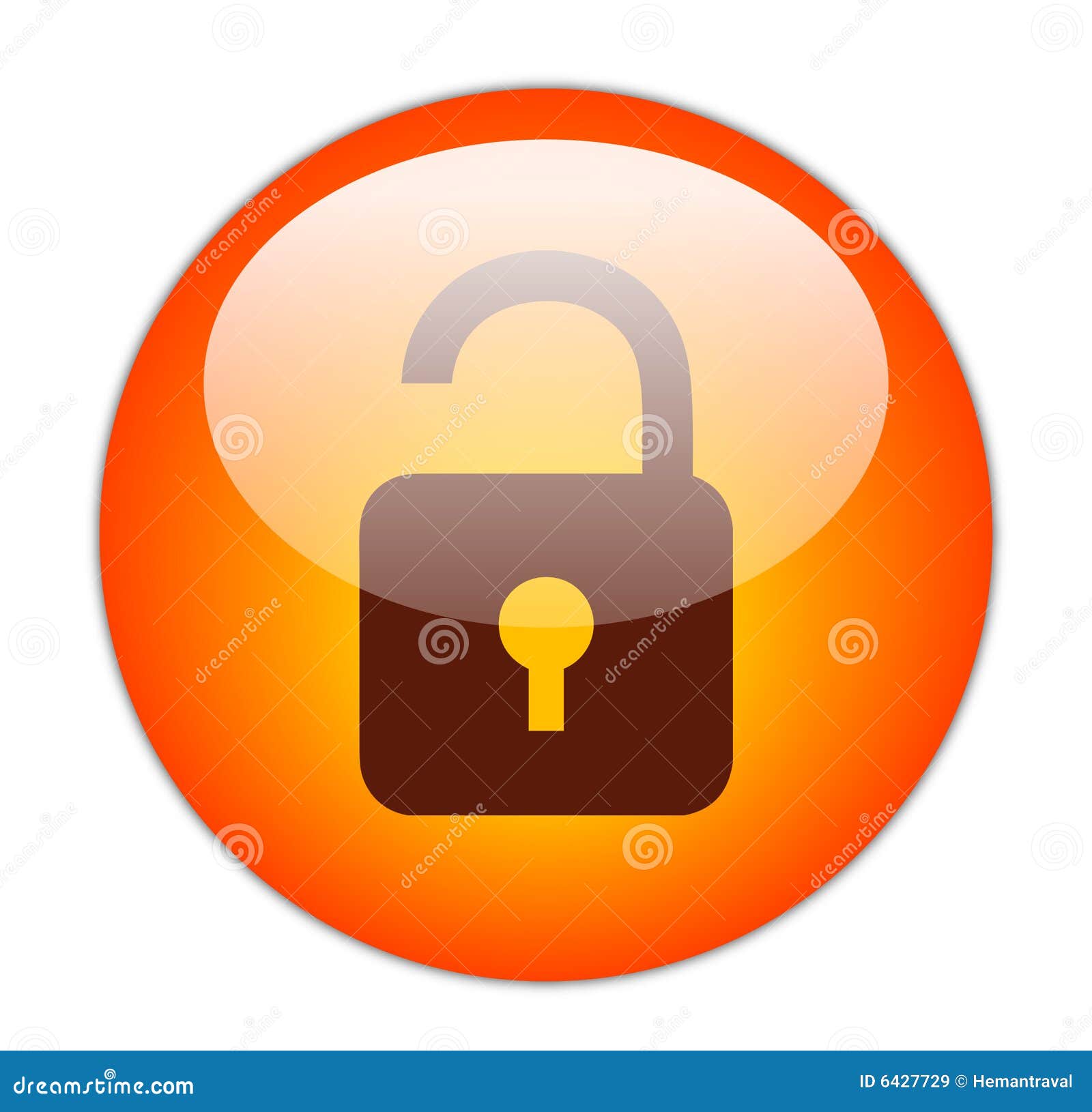 Glassy Red Unlock Icon stock illustration. Illustration of gred - 6427729