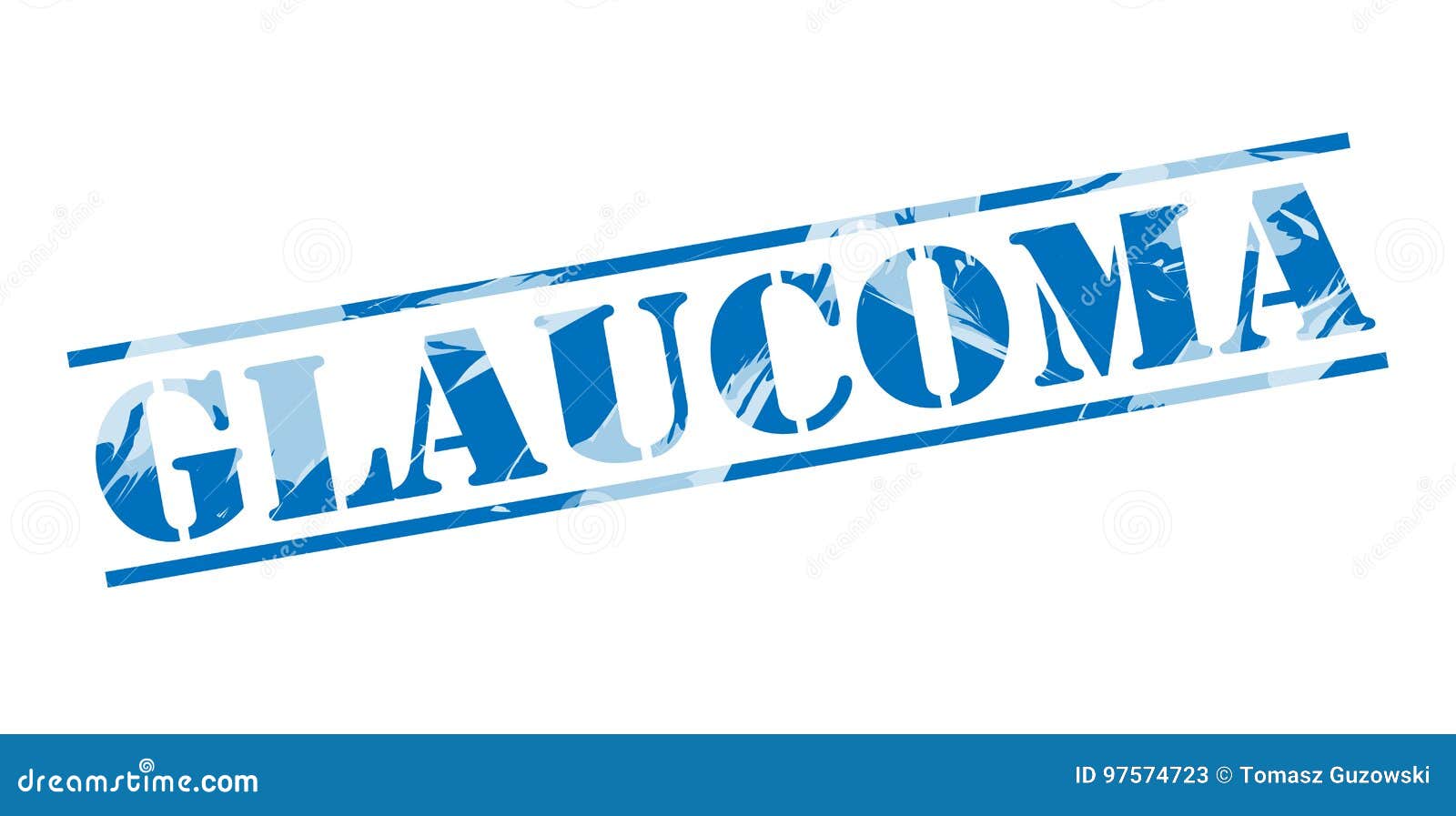 Glaucoma blue stamp stock illustration. Illustration of label - 97574723