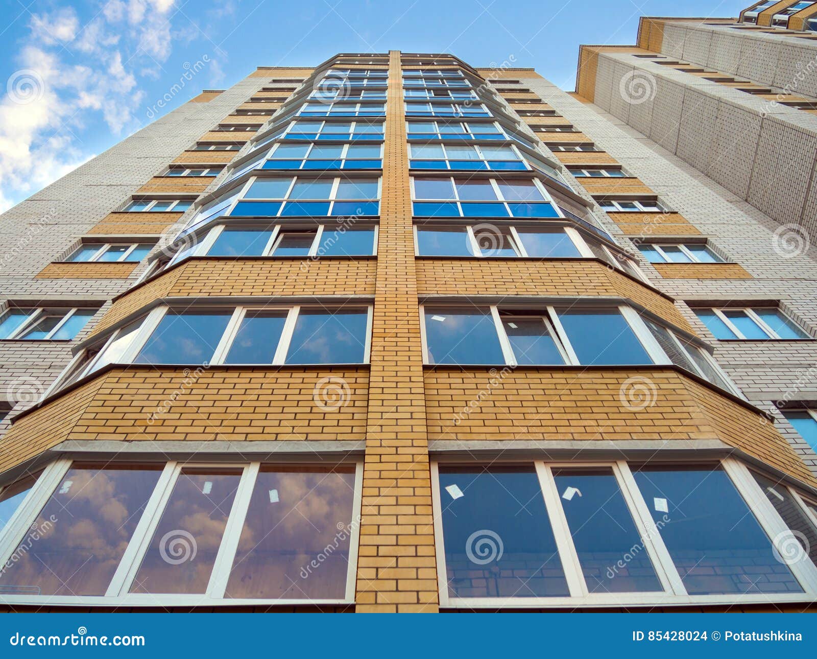 Glazed Balconies of New Modern High-rise Building Stock Photo - Image ...