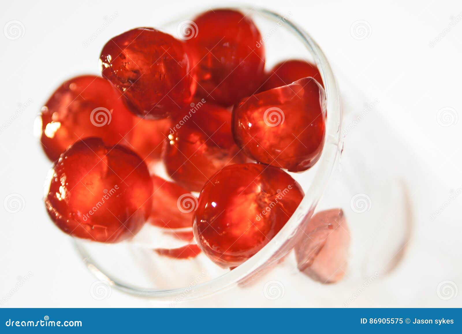 Glazed Cherries with White Back Ground Stock Image - Image of diet ...