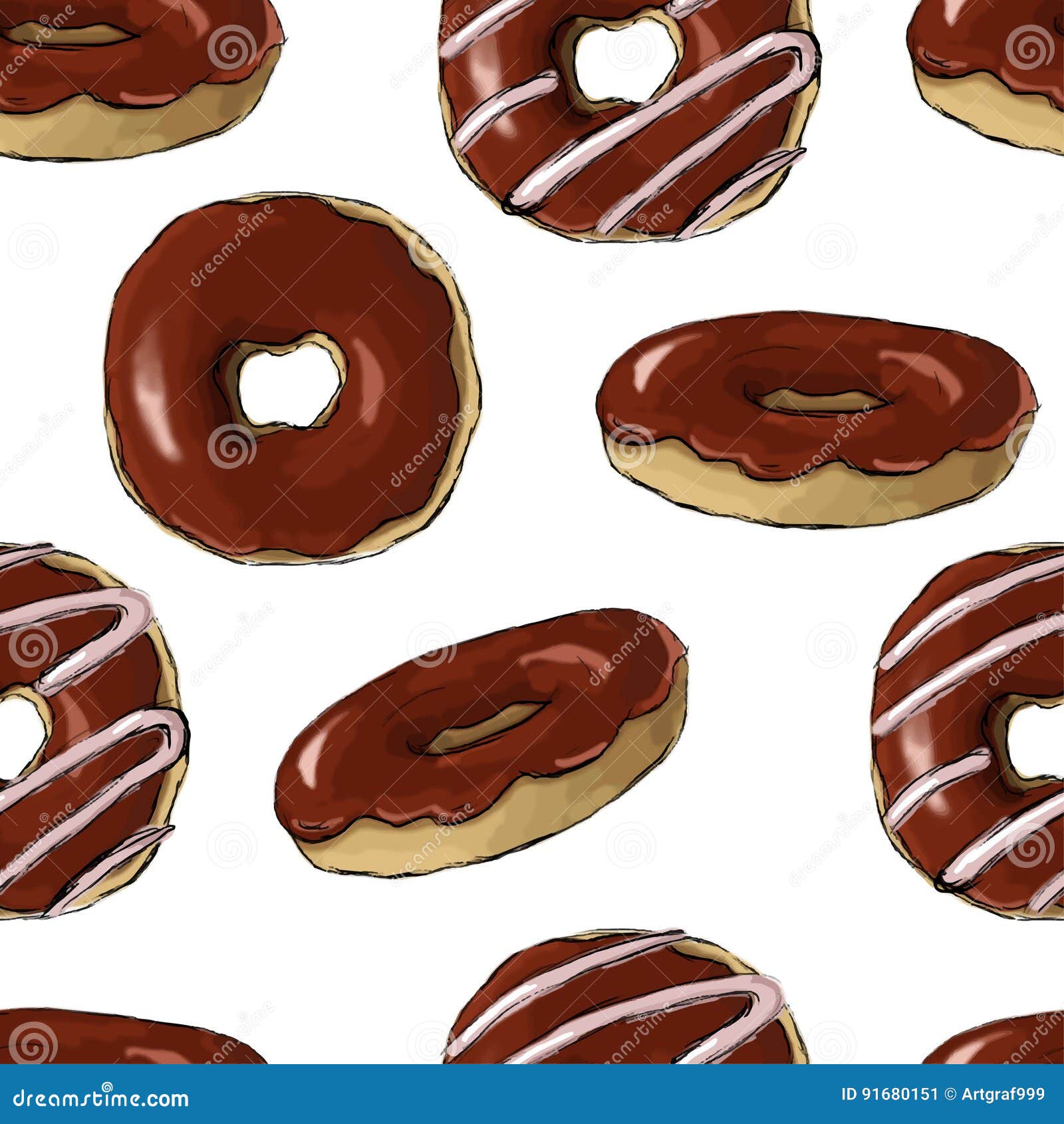 Glazed Colored Donuts Seamless Pattern Stock Illustration ...