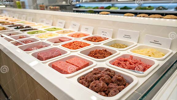 Glazed Containers Filled with Labgrown Meat Samples Aesthetically ...