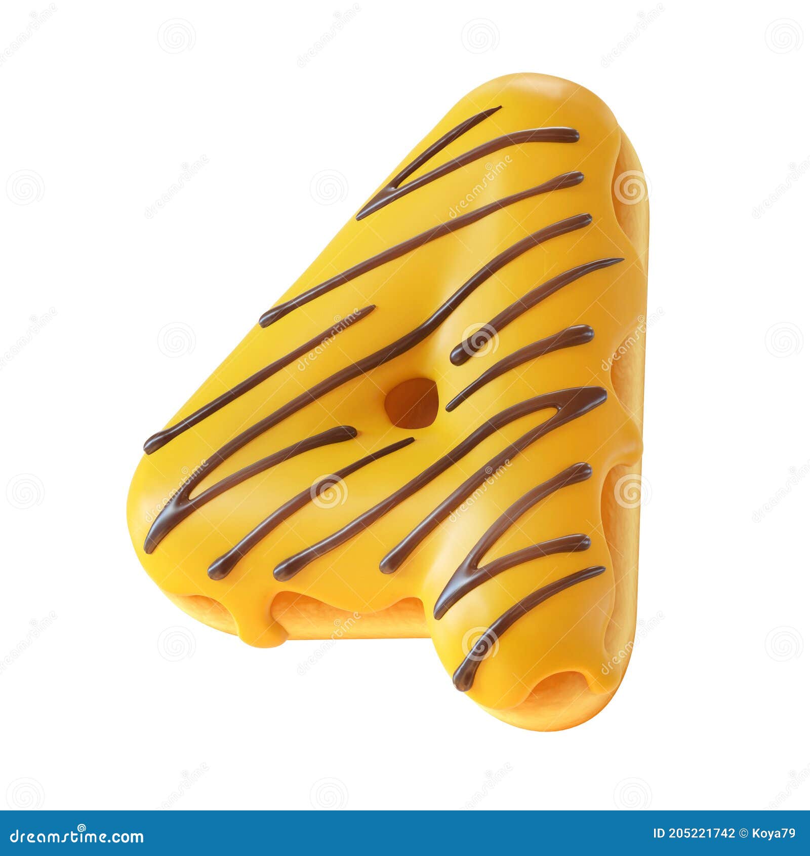 Glazed Donut Font 3d Rendering Number 4 Stock Illustration ...