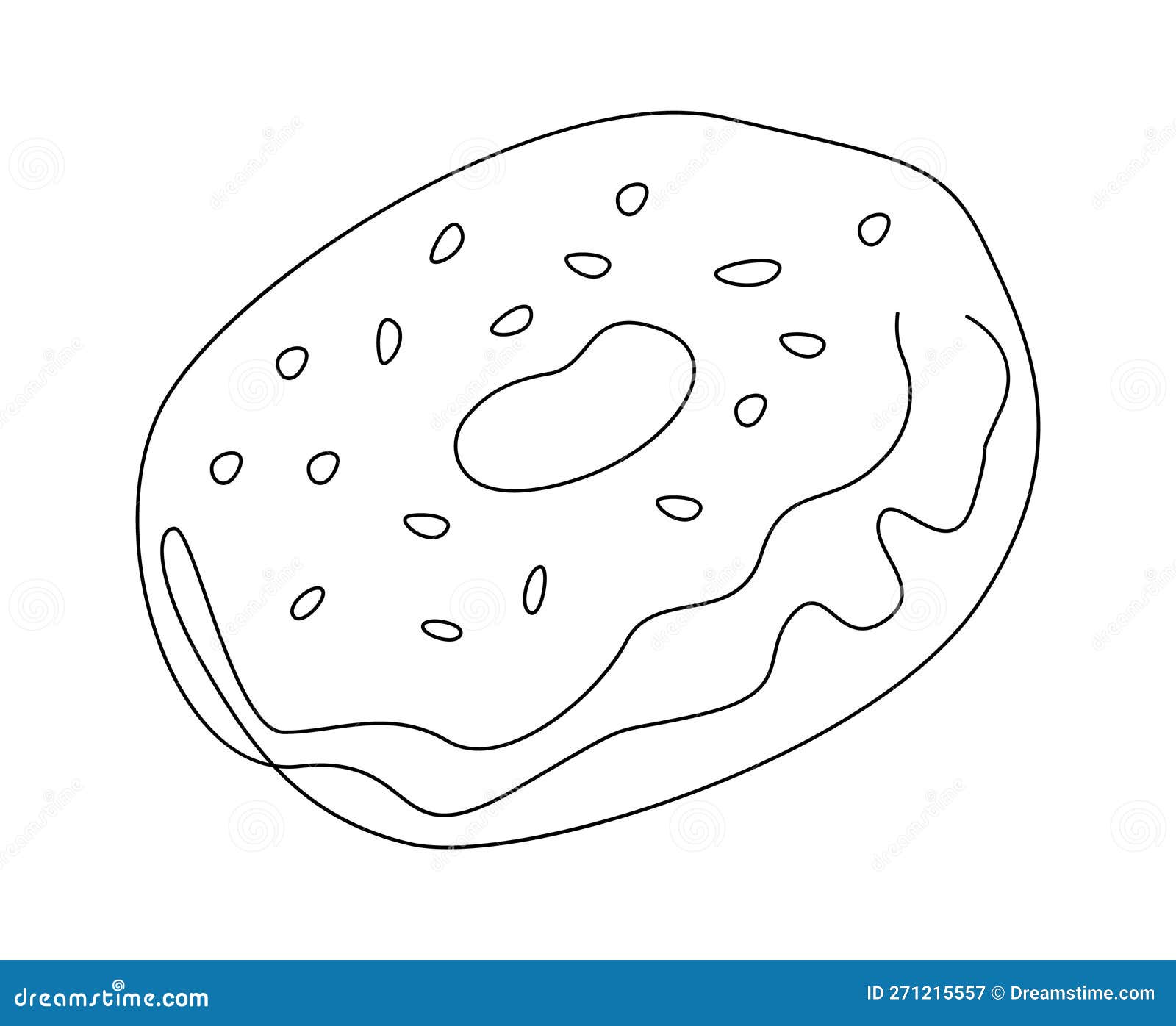 Donut Line Drawing Vector Set Isolated On White Background ...