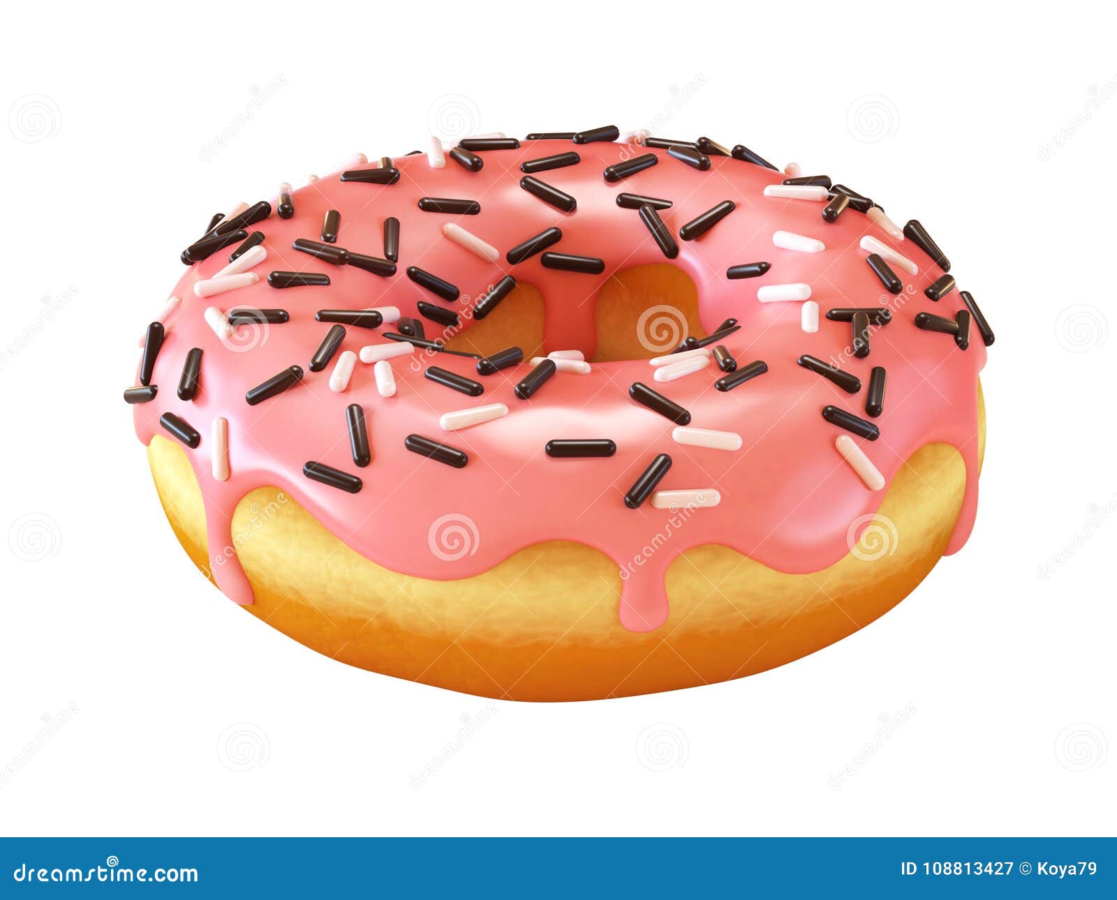 Glazed Donut, Pink Frosting Doughnut and Sprinkles 3d Rendering Stock ... Glazed Donut, Pink Frosting Doughnut and Sprinkles 3d Rendering Stock ...