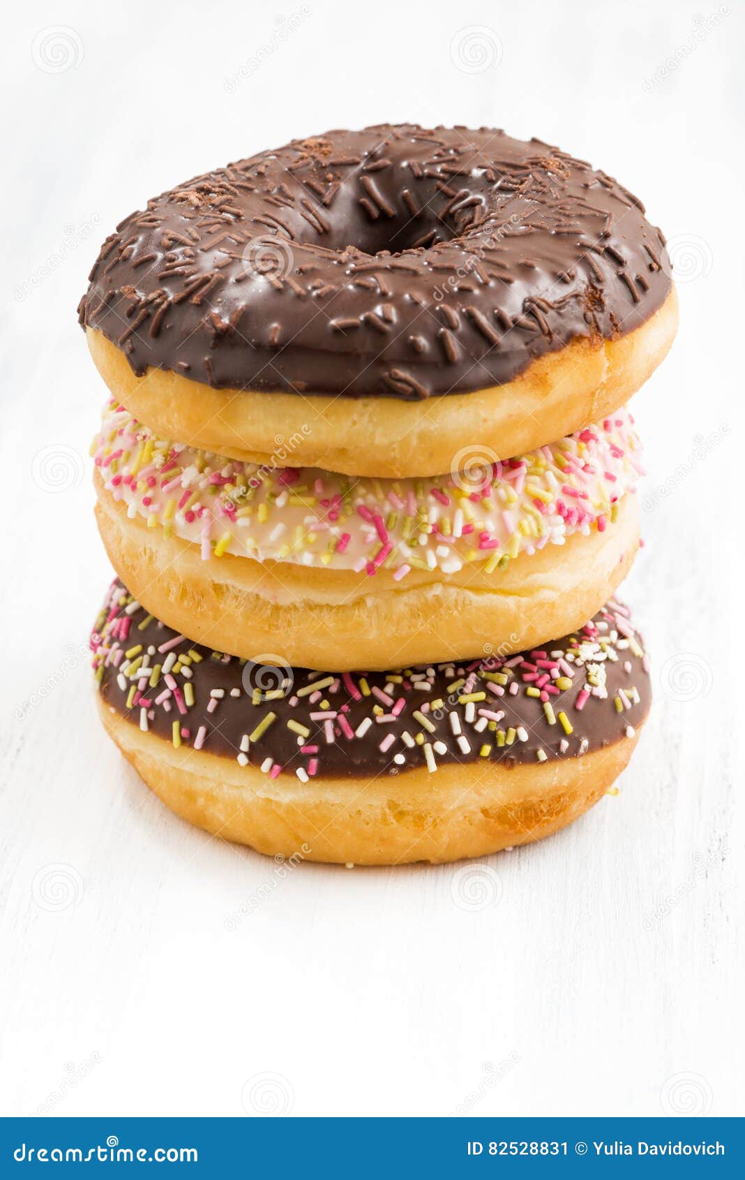 Glazed Donuts Closeup, Vertical Stock Image - Image of dessert, junk ...