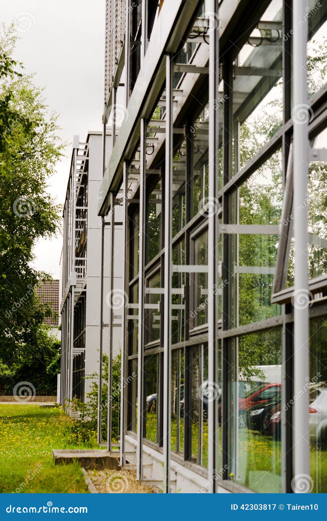 Glazed Facade Of A Modern Building, Urban Architecture. Royalty-Free ...