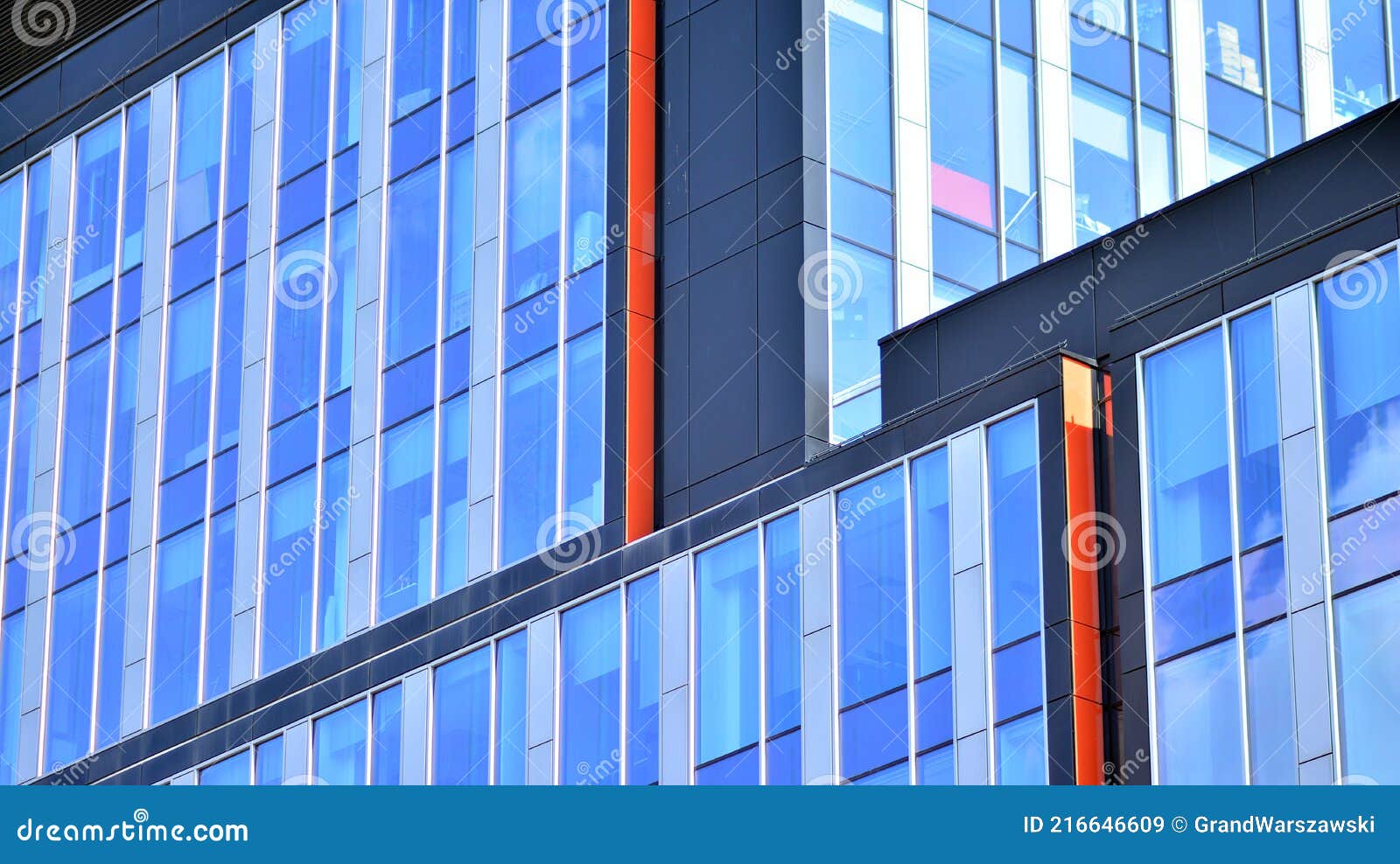 The Glazed Facade of an Office Building with Reflected Sky. Stock Image ...