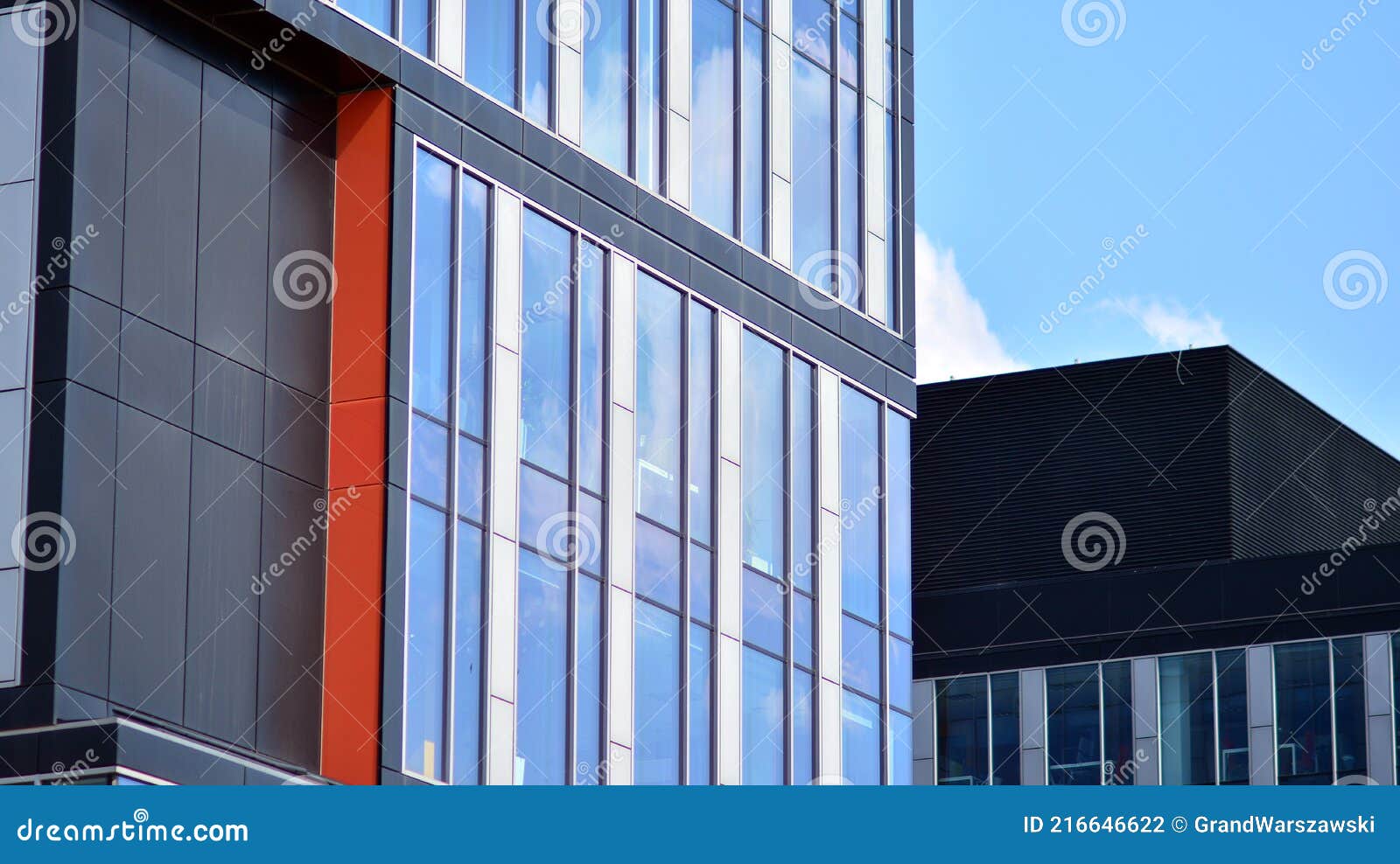 The Glazed Facade of an Office Building with Reflected Sky. Stock Photo ...